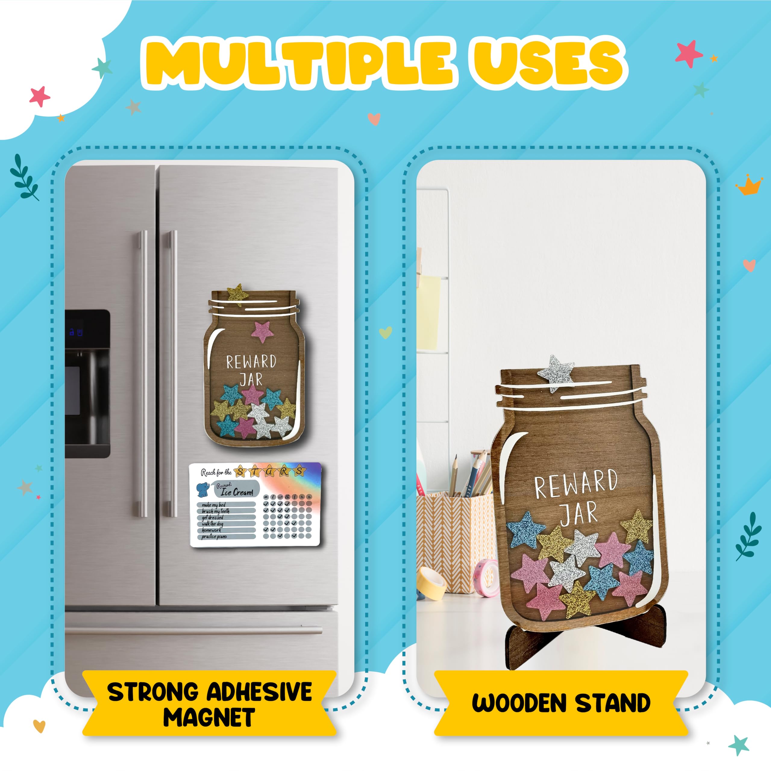 Reward Jar For Kids Magnetic Smiley Face Reward Jar System - 45 Token ...