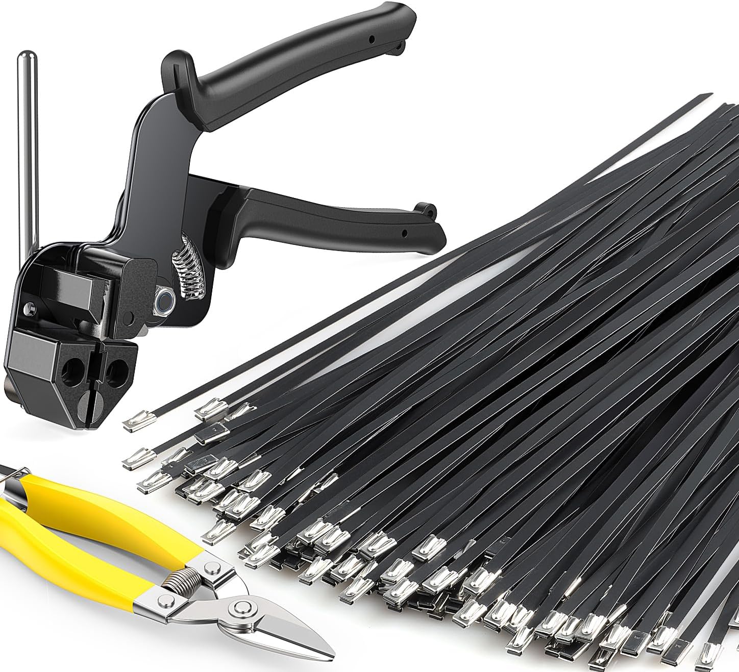 Amazon.com: Metal Zip Ties Black,With Special Fastening And Cutting ...