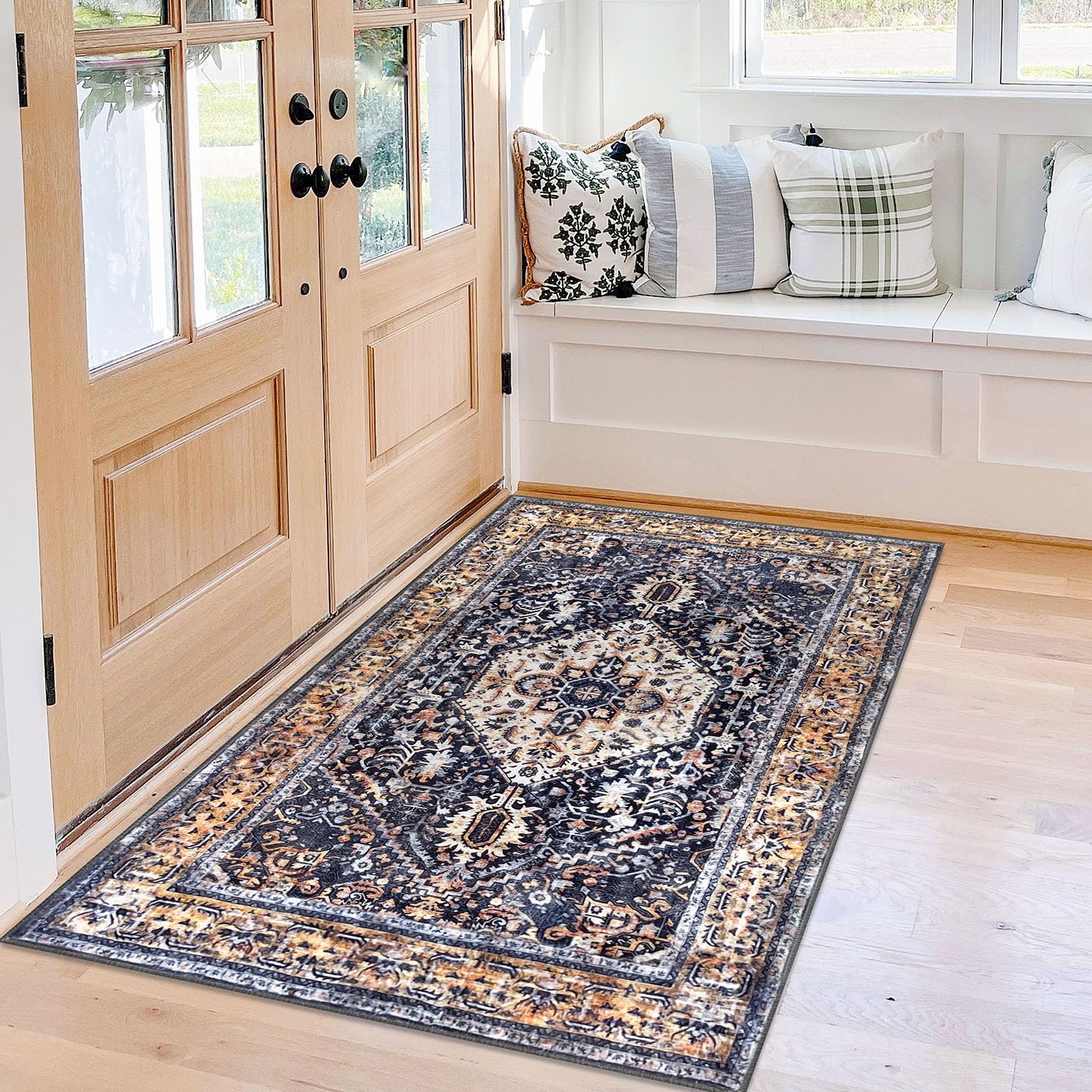 Amazon.com: KOZYFLY Boho Area Rug 3x5 Ft Rugs for Entryway Washable ...