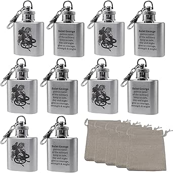 Amazon.com: MRSLYFQH Patron Saints Holy Water Bottles Keychain,Bible ...