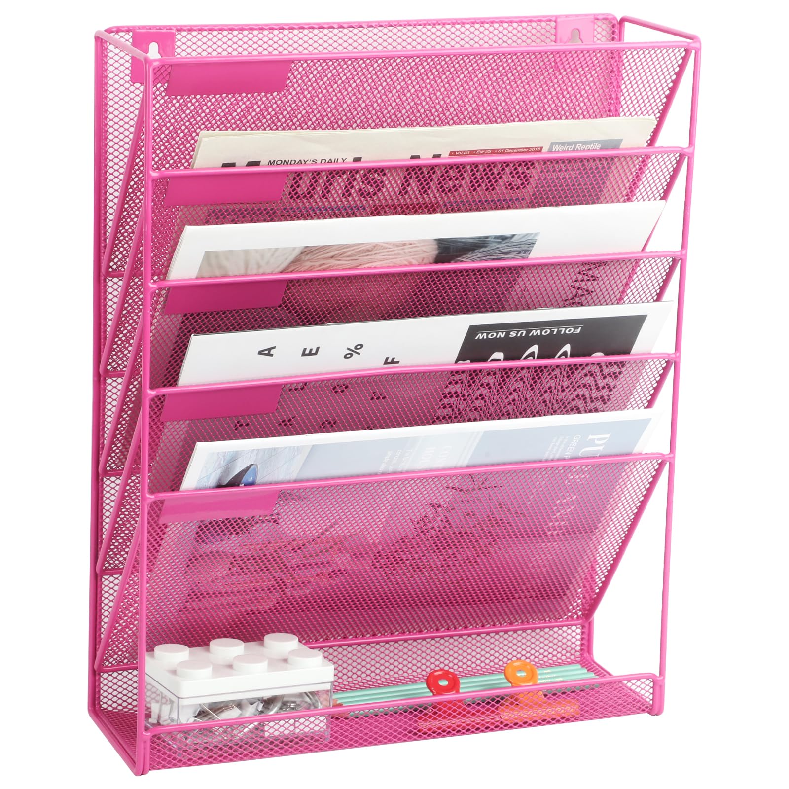 Snapklik.com : EASEPRES Desk File Organizer Mesh 5-Tier, Hanging Wall Mount Document ...