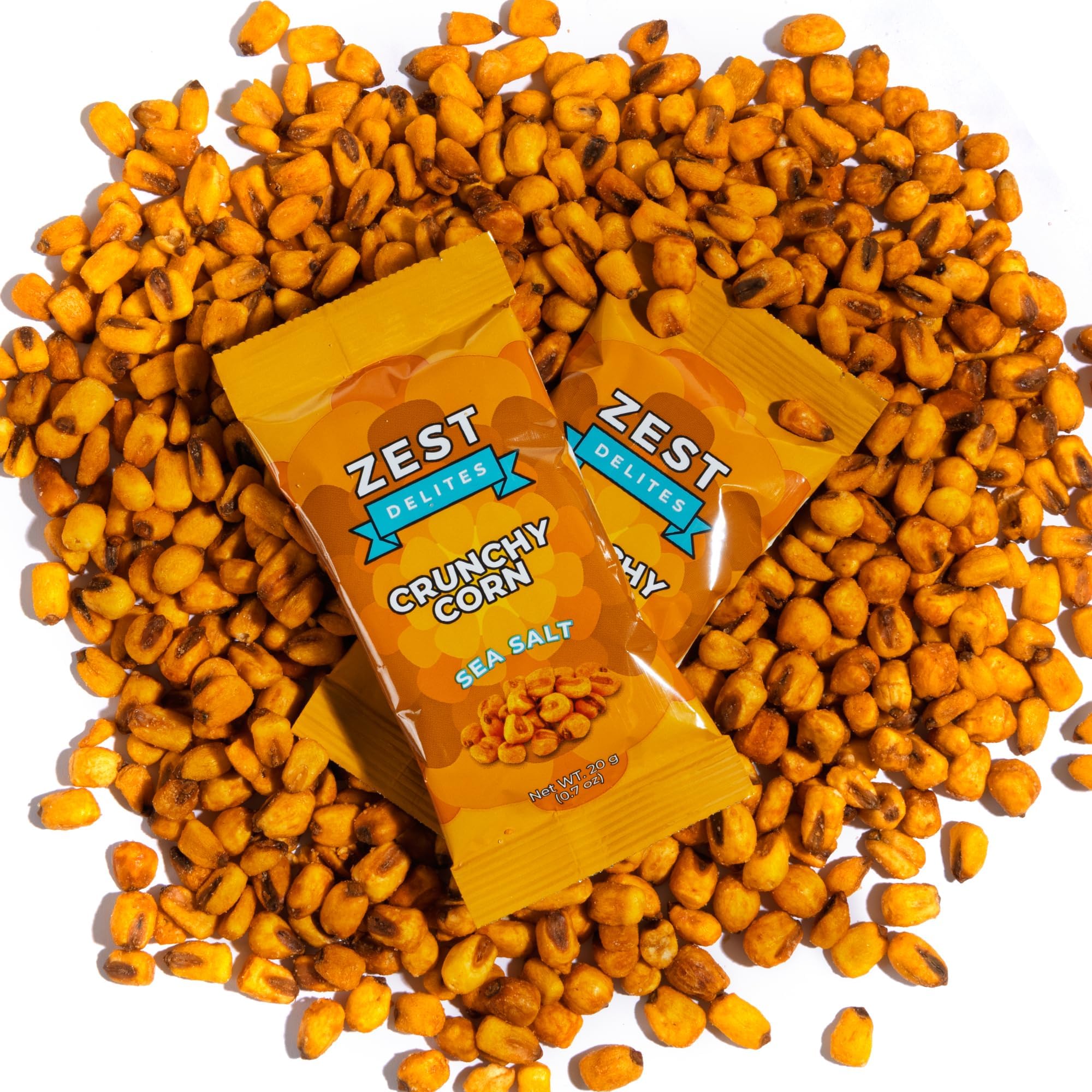 Amazon.com: Crunchy Corn Snacks by Zest Delites, Sea Salt Roasted Corn ...