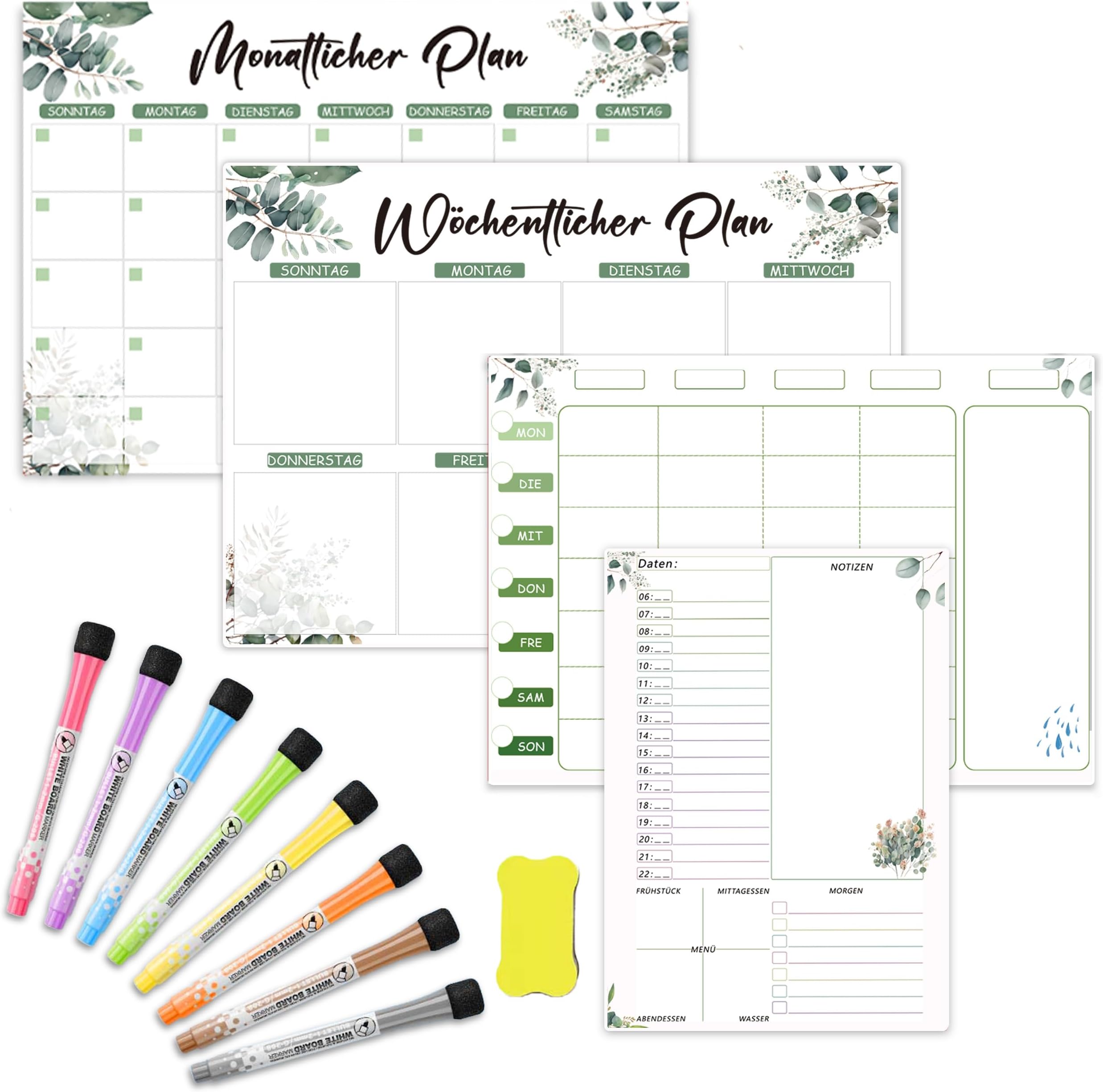 Magnetisches Whiteboard Familienplaner – Wochen-, Monats- und ...