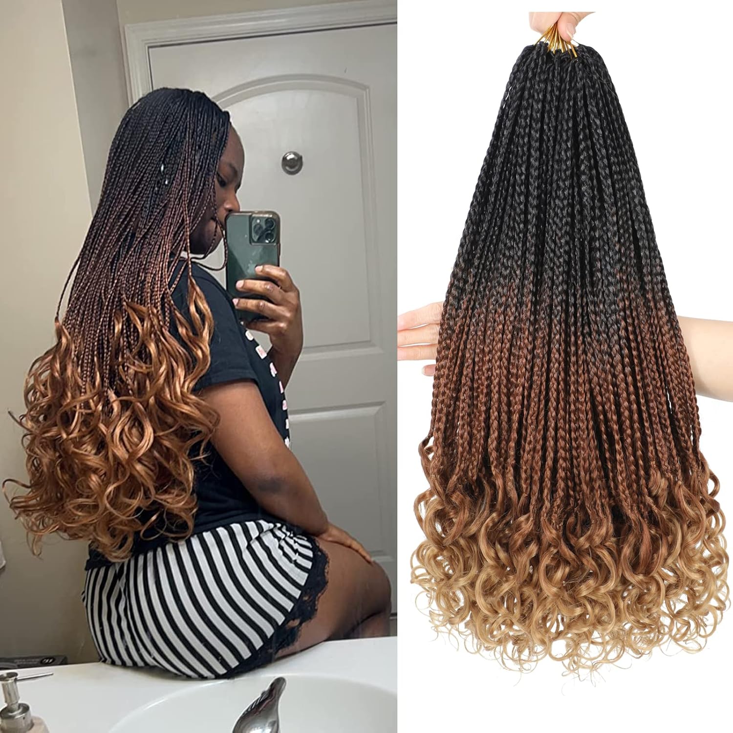 Amazon.com : 7 Packs Crochet Box Braids- 18 Inch Box Braids Crochet ...