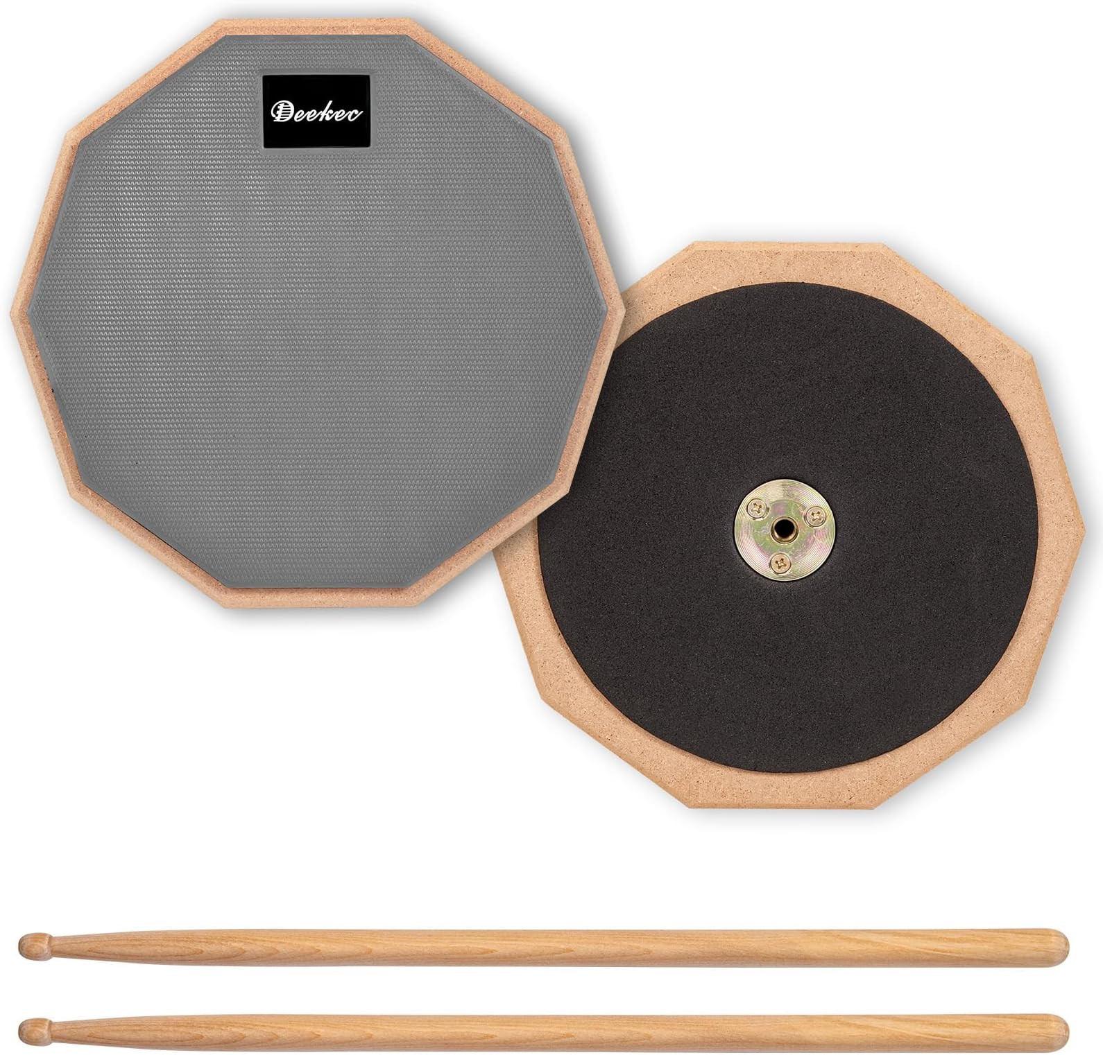 Amazon.com: Tosnail 12-Inch Silent Drum Practice Pad with Wooden Base ...