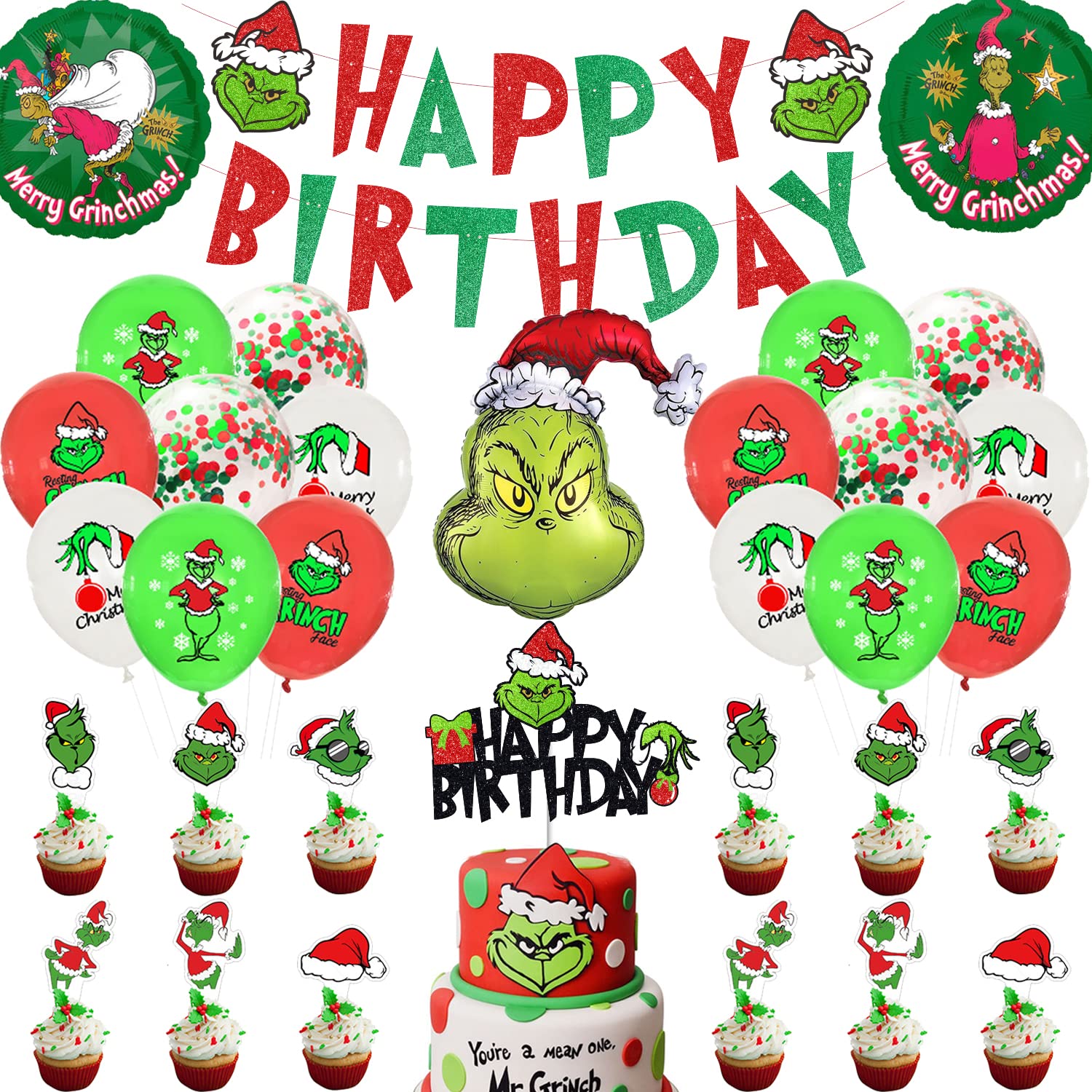 Amazon.com: Christmas Birthday Decorations Christmas Happy Birthday ...