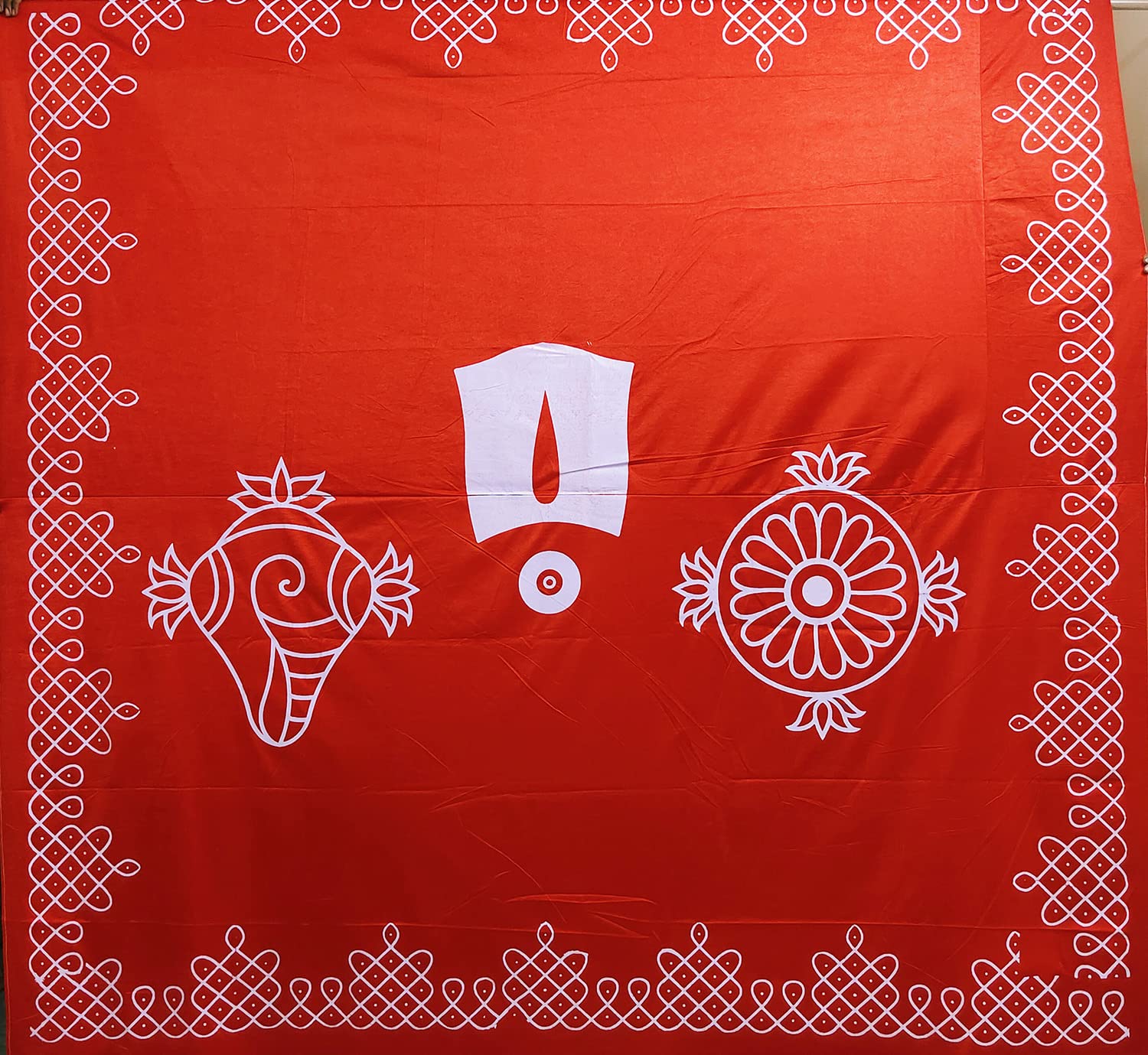 Talambralu Red Balaji Namavali Backdrop Cloth for all Festivals/House ...