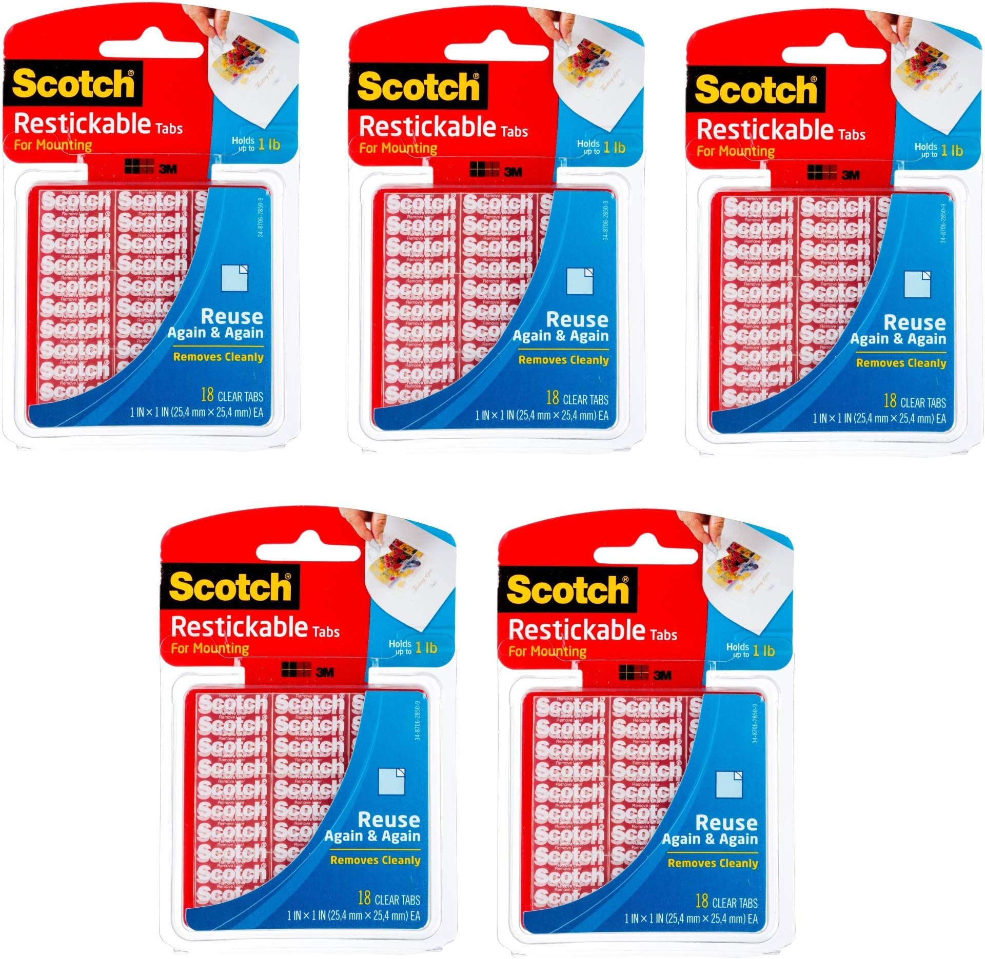 Amazon.com : Scotch Removable Mounting Squares, 1 X 1 Inches, 16 ...