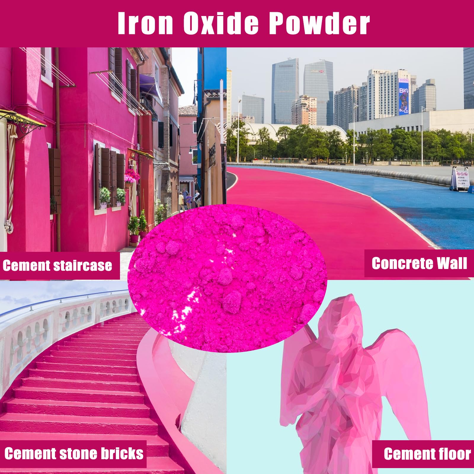 Snapklik.com : GOODTAKE Concrete Pigment, Rose Red Iron Oxide Powder ...