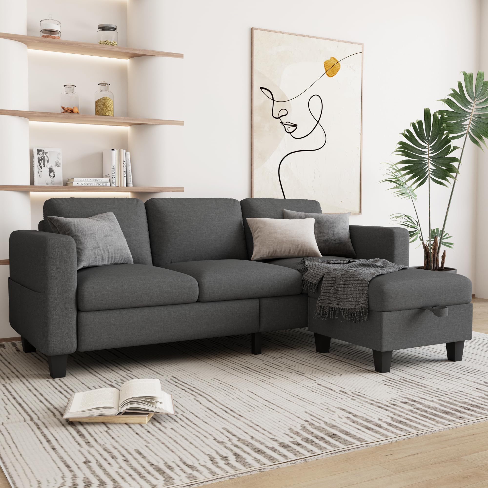 Amazon.com: Couch for Living Room - Small Space Sofa Sectional L-Shaped ...