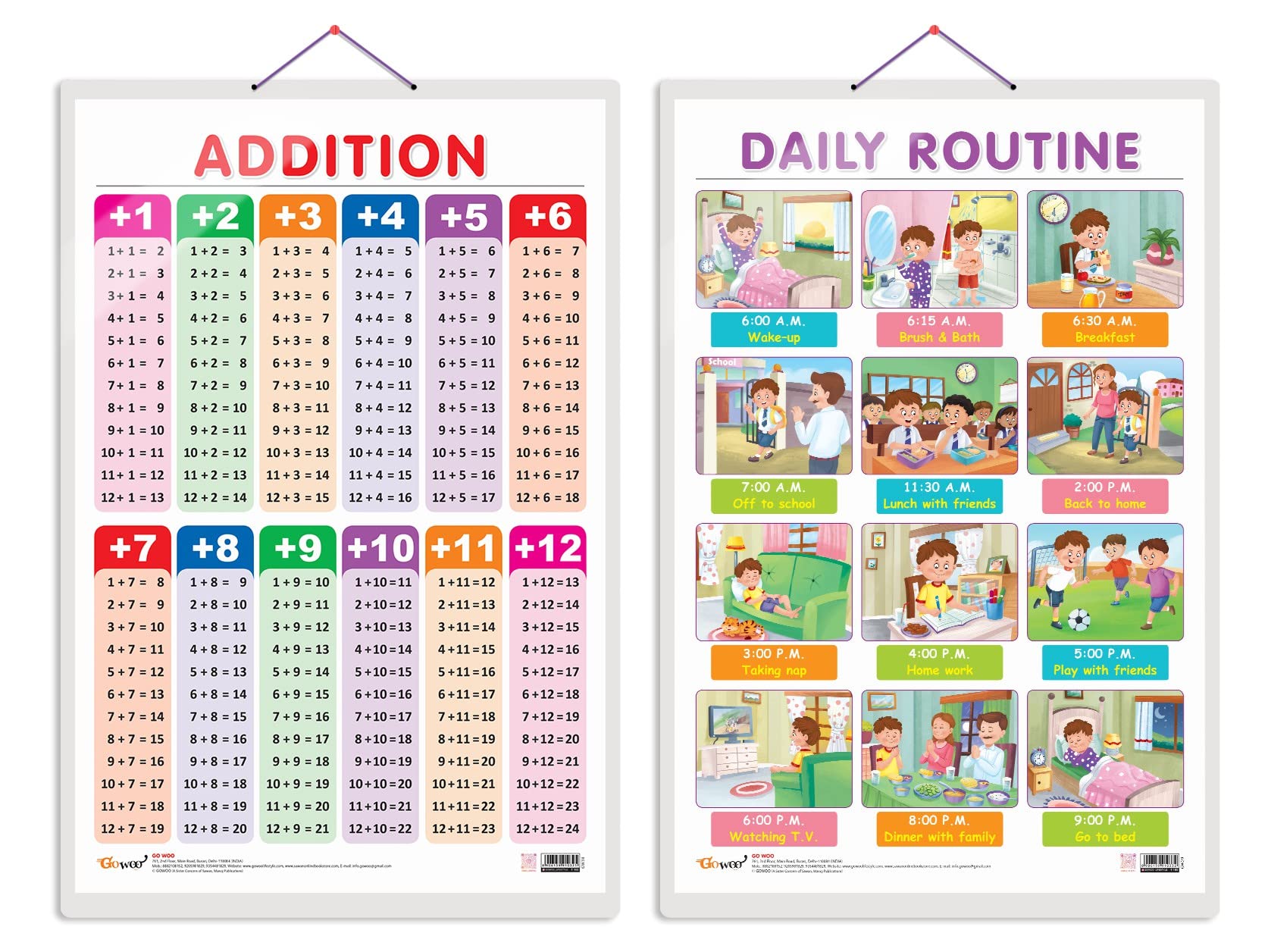 Buy Set of 2 ADDITION and DAILY ROUTINE Early Learning Educational ...