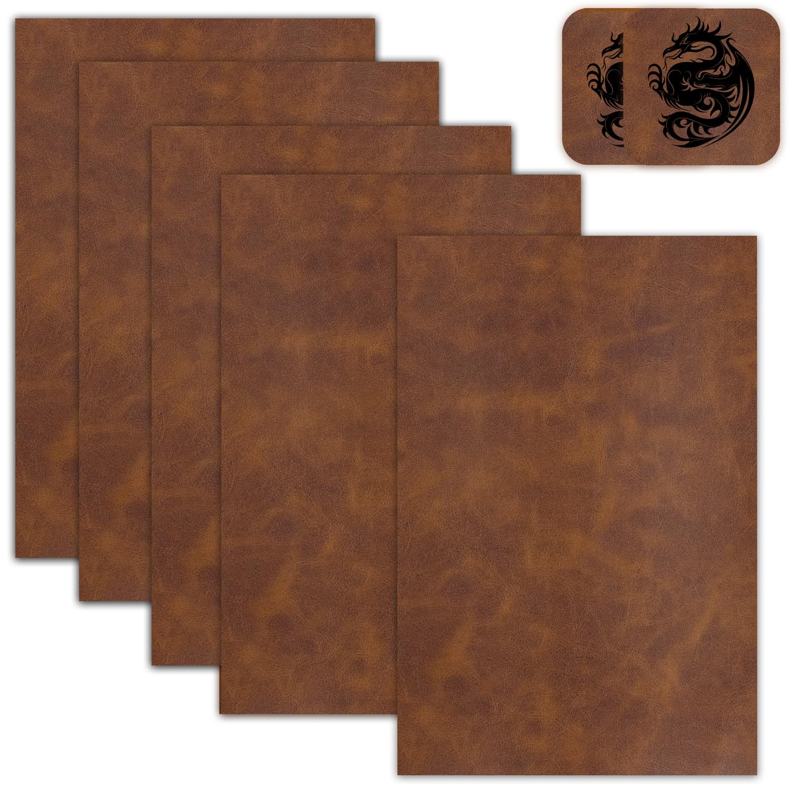 5 Pack Laserable Leatherette Sheet Faux Leather Laser Engraving Leather ...