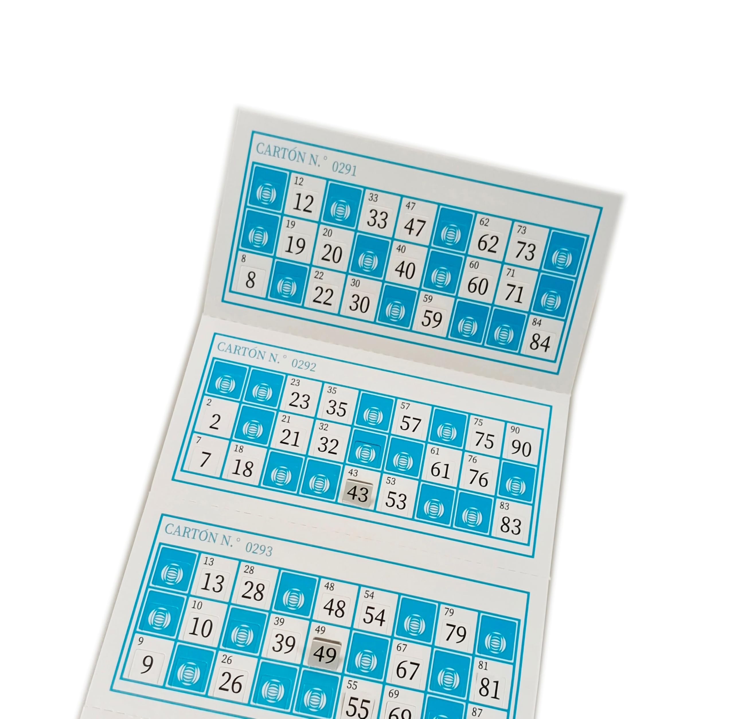 Pandiui23 500 Bingo Cards Die-Cut for Traditional Bingo 90 Balls (Blue ...