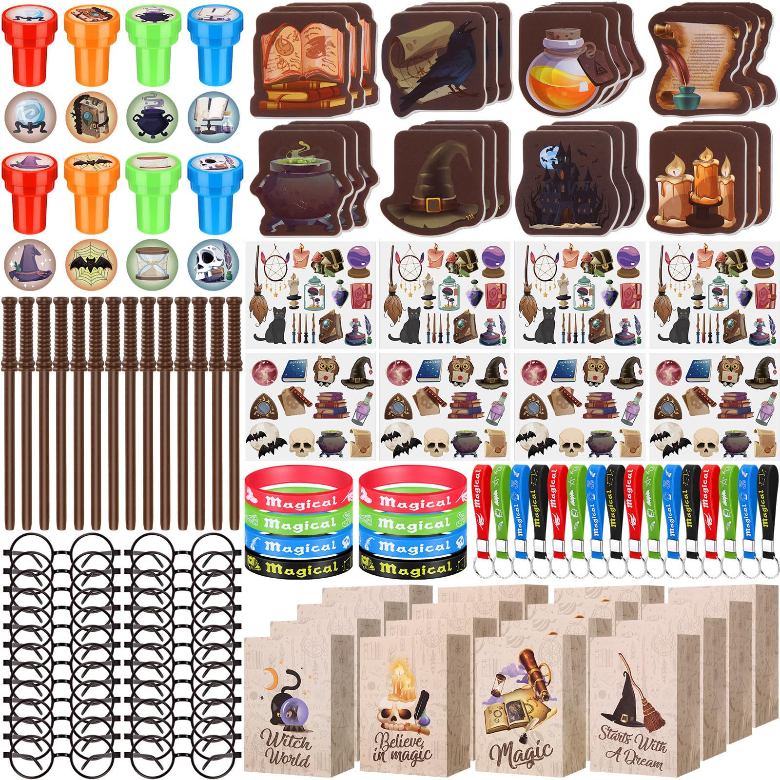 Amazon.com: Yexiya 216 Pcs Wizard Party Supplies Magic Theme Birthday ...