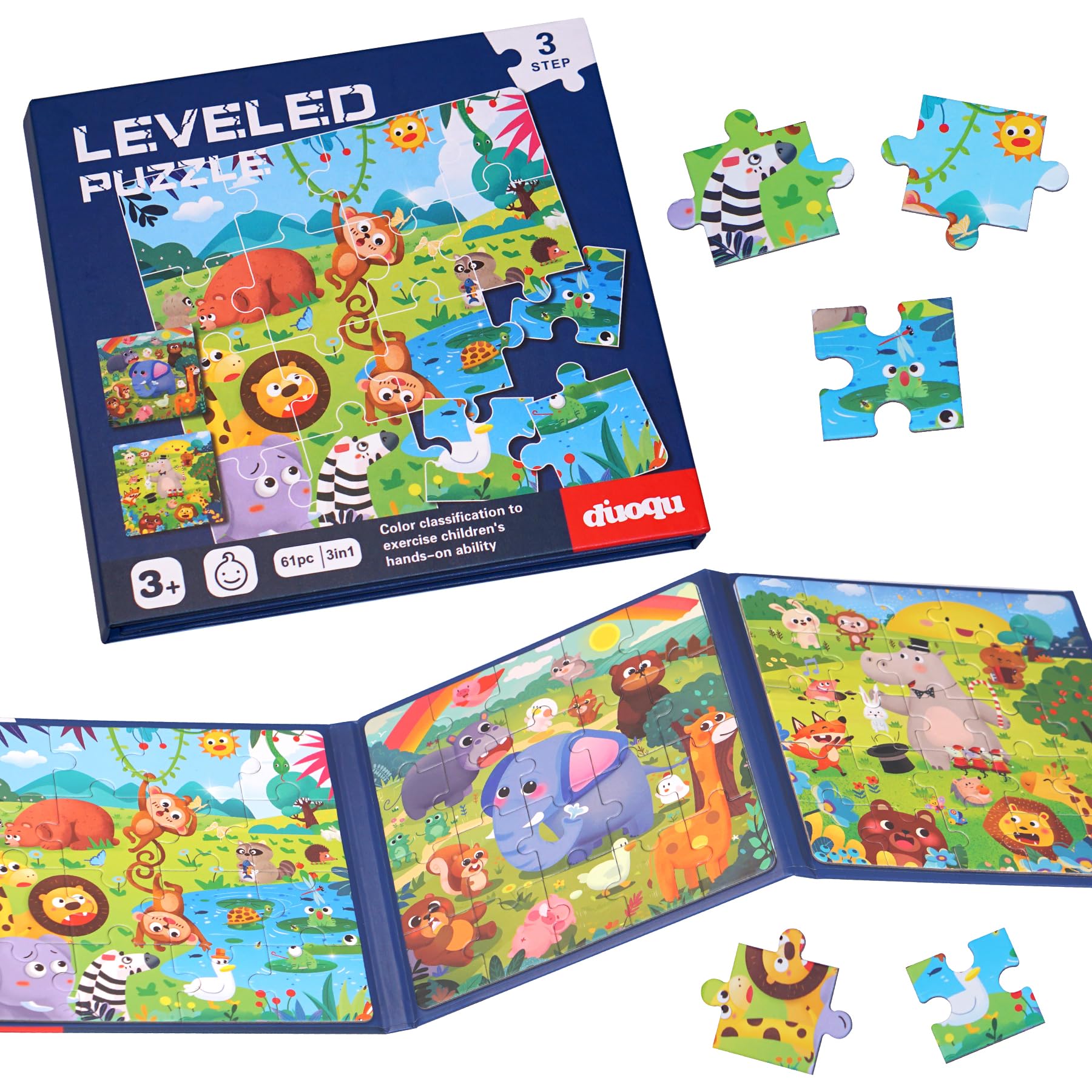 Amazon.com: Magnetic Puzzles for Kids Ages 3-6，3 Page Different Animals ...