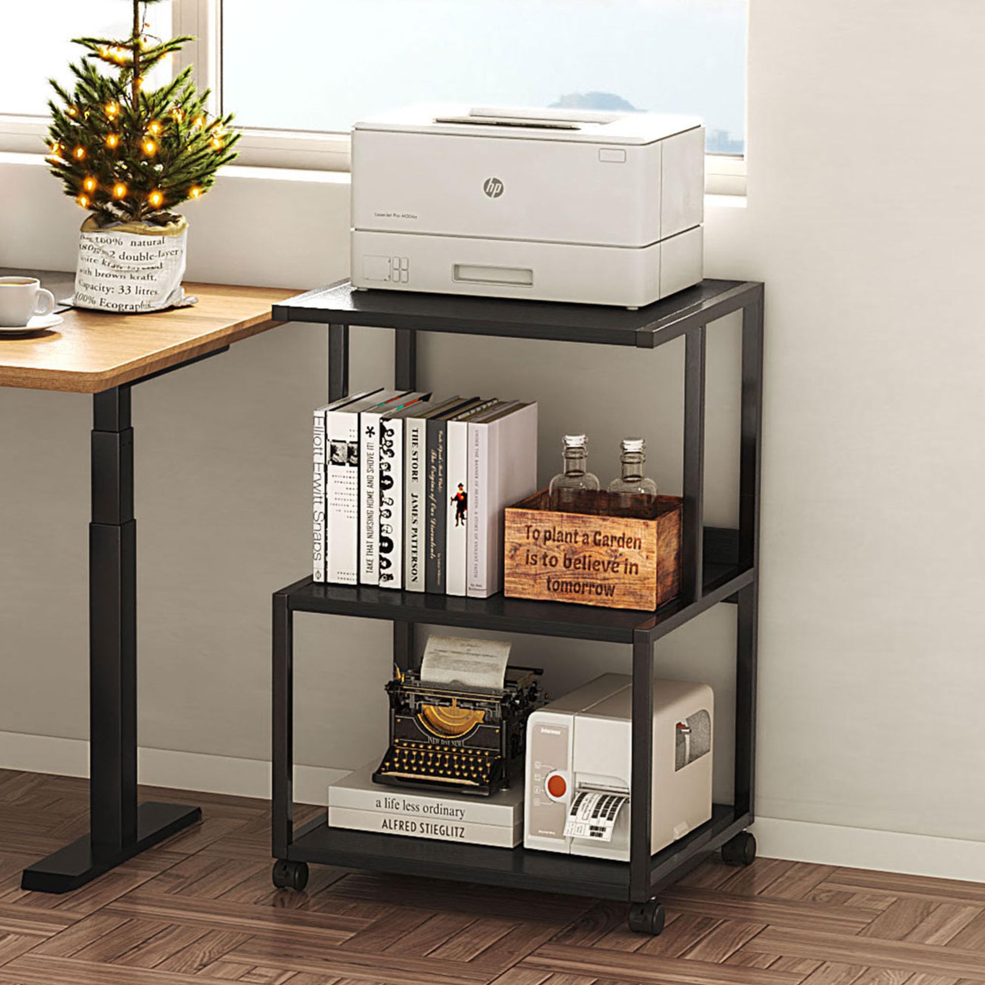 Vermess Printer Stand, Large 3 Tier Printer Table with Wheels ...