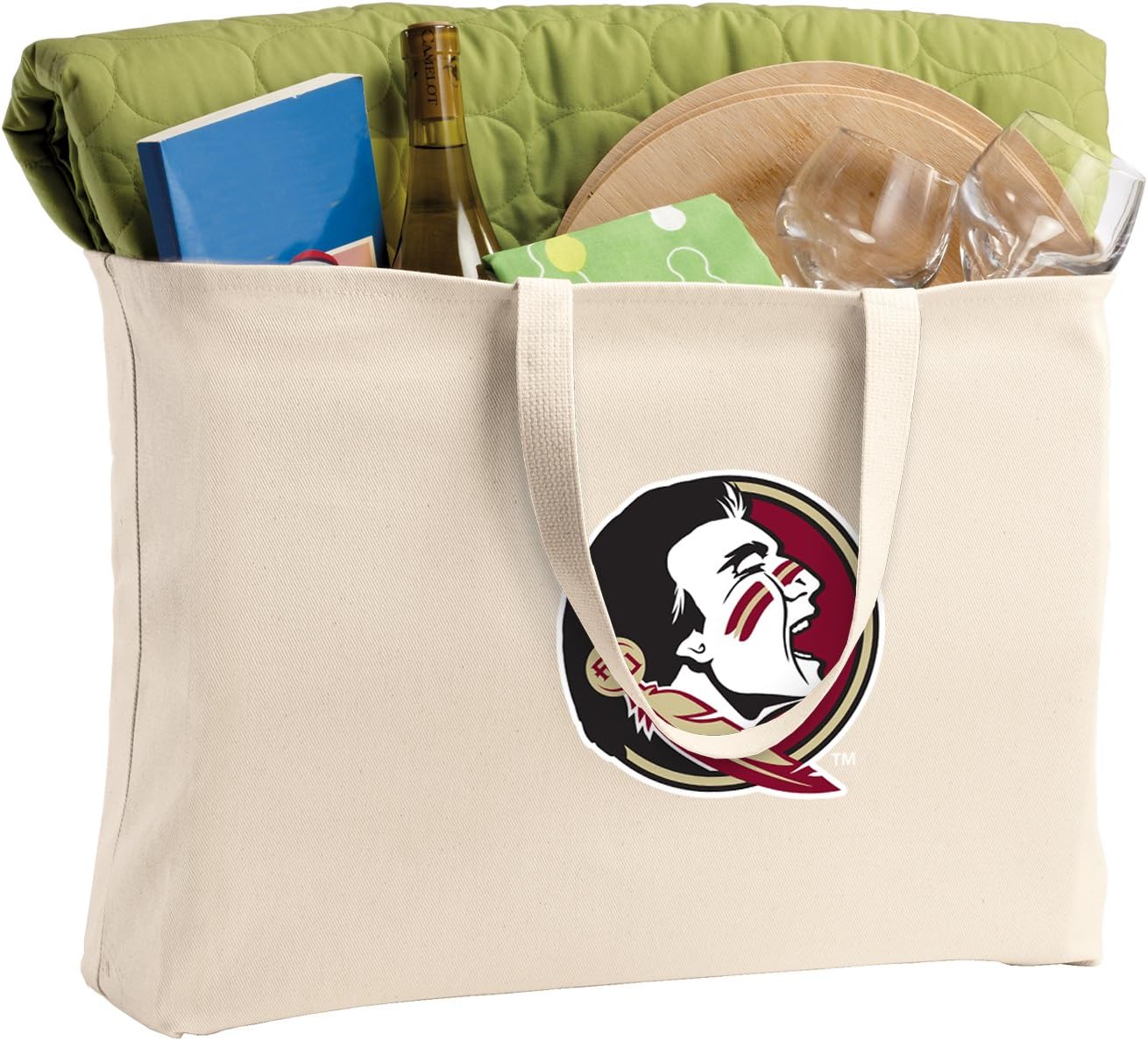 Amazon.com: JUMBO Florida State Tote Bag or Large Canvas FSU Shopping ...