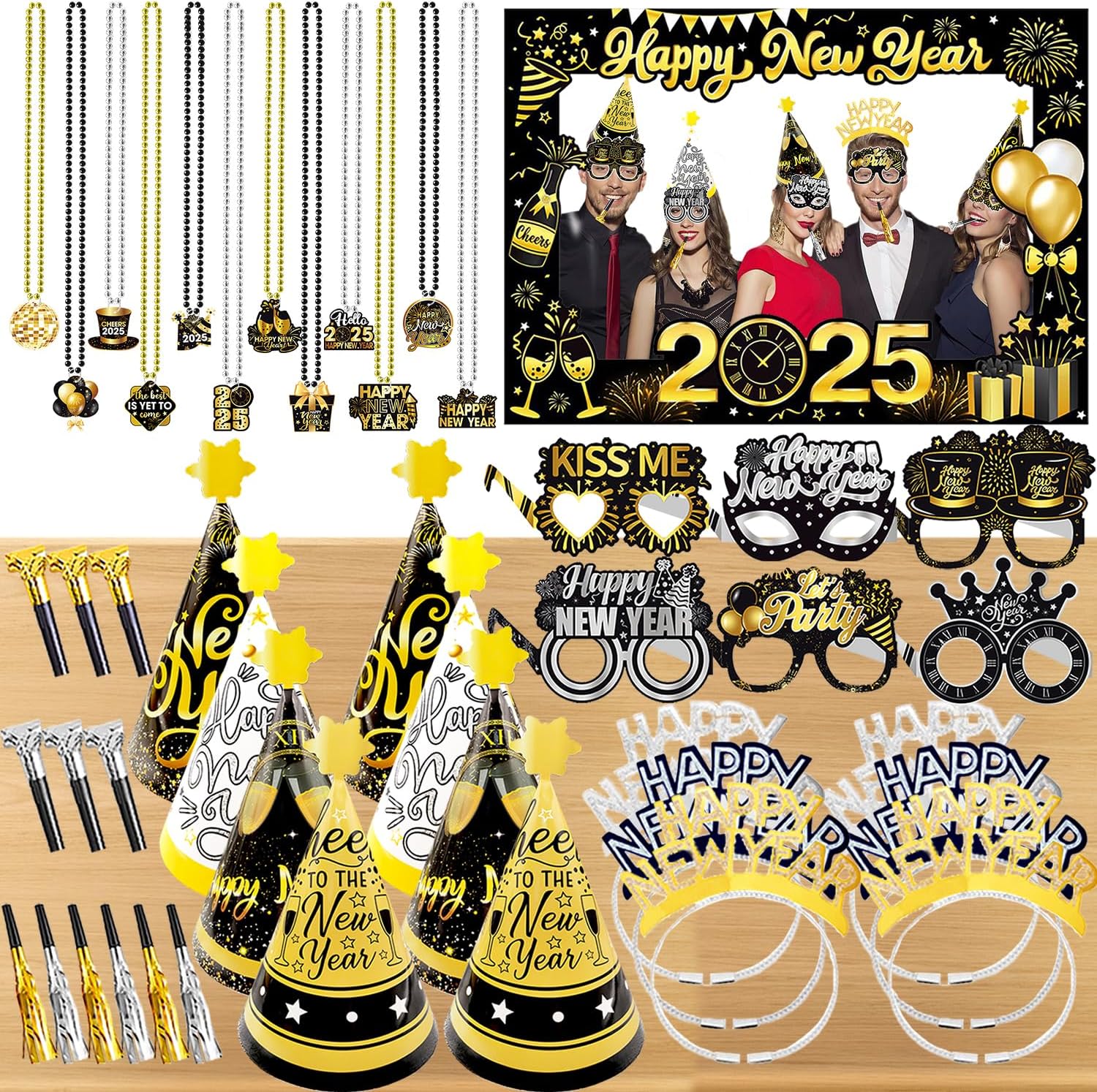 Amazon.com: 2025 New Year Party Supplies Set - Photo Booth Props, Paper ...