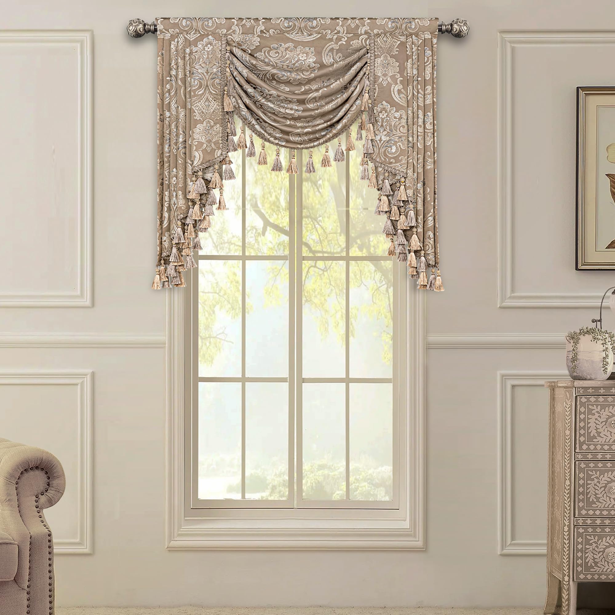 Amazon.com: Loom and Mill Luxury Waterfall Valances for Windows ...