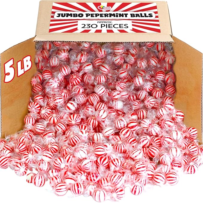 Amazon.com : Peppermint Balls - 5 Pounds - Peppermint Bulk Hard Candy ...