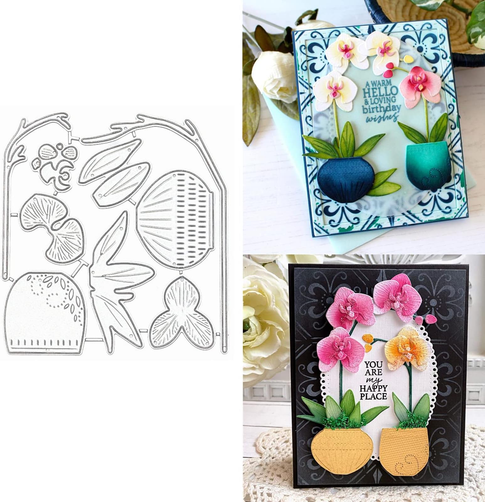 Amazon.com: Swing Bunny Rabbit Metal Die Cuts,Flower Leaf Rabbit Card ...