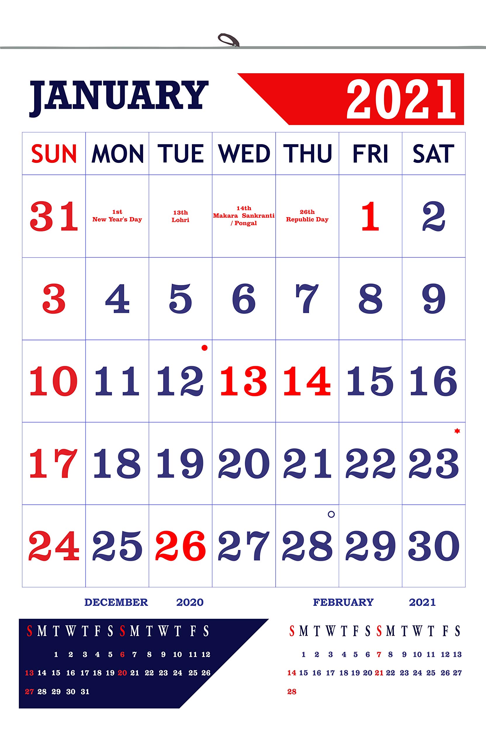 Month Calendar 2020