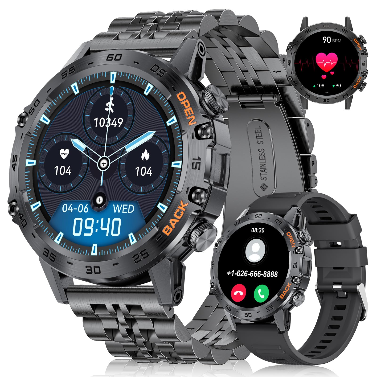 LIGE Smartwatch Herren ,1,39 Zoll Robuste Outdoor Smartwatch mit ...