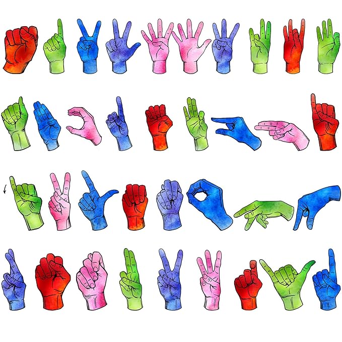 Kanayu 36 Pcs Magnetic Sign Language Letters Numbers PVC ASL Sign ASL ...