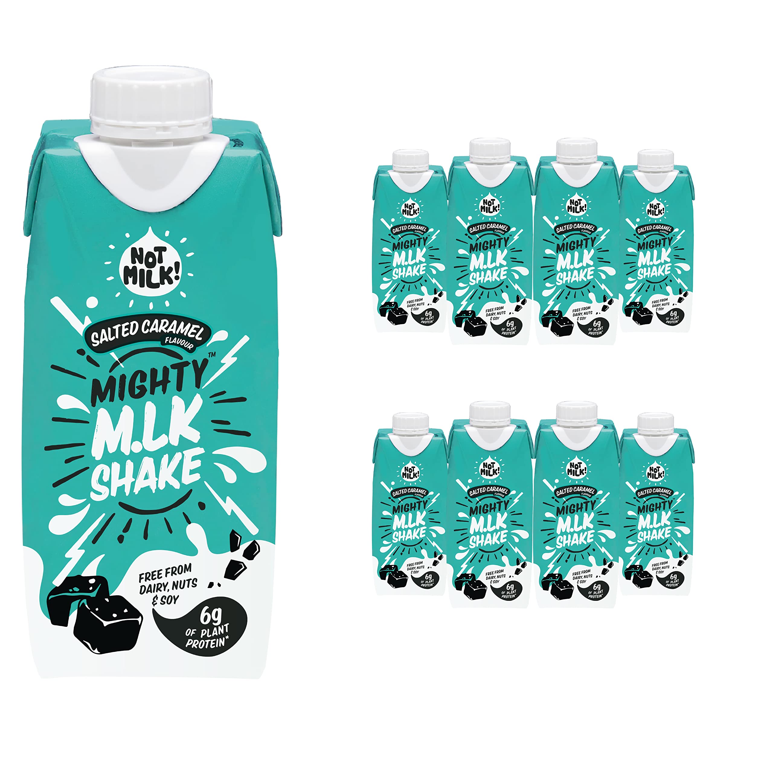 Buy Mighty Vegan Milkshake, Salted Caramel Flavoured Milk, (8x330ml ...