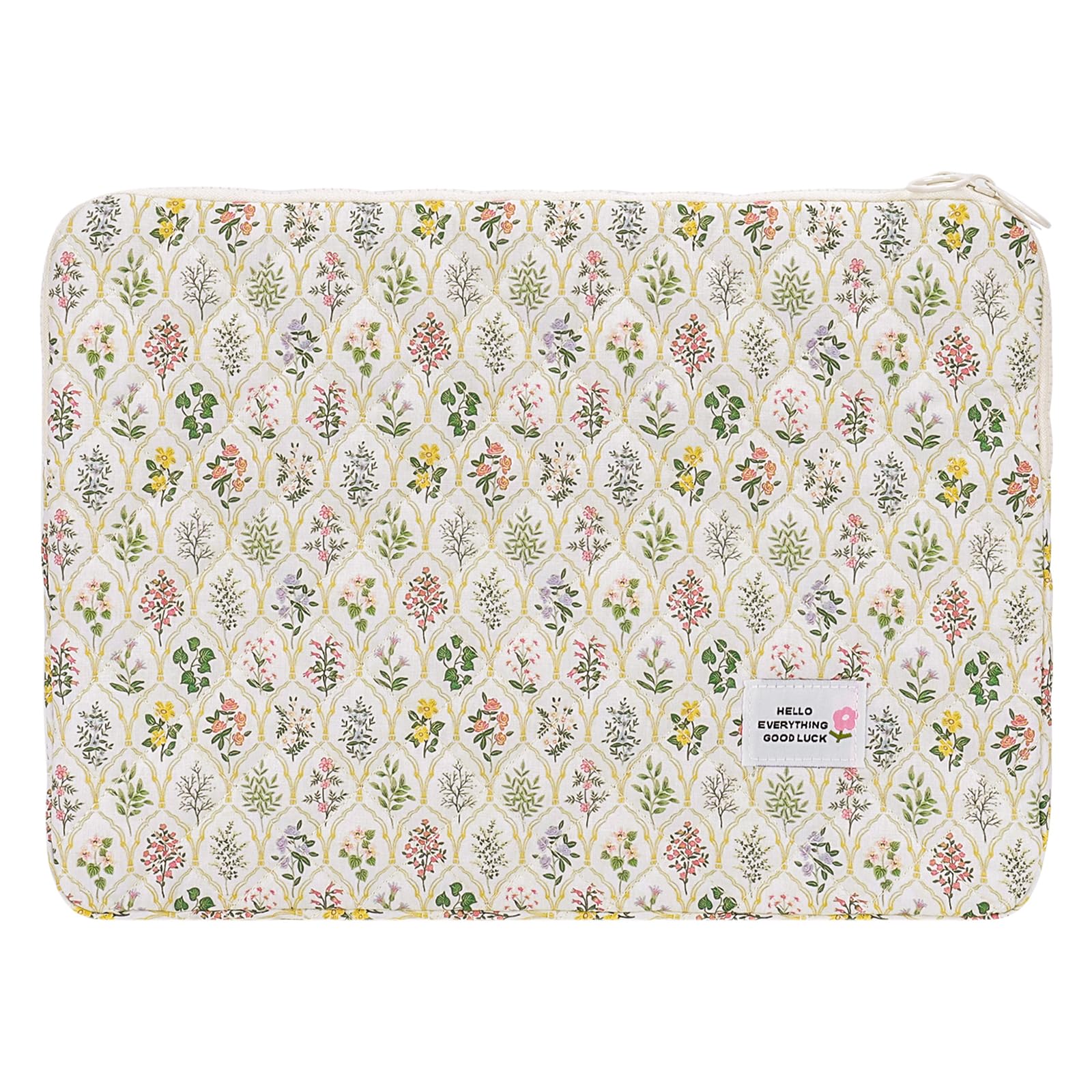 HICARRY Cute Puffy Laptop Sleeve Aesthetic Flower Print Quilted Laptop ...