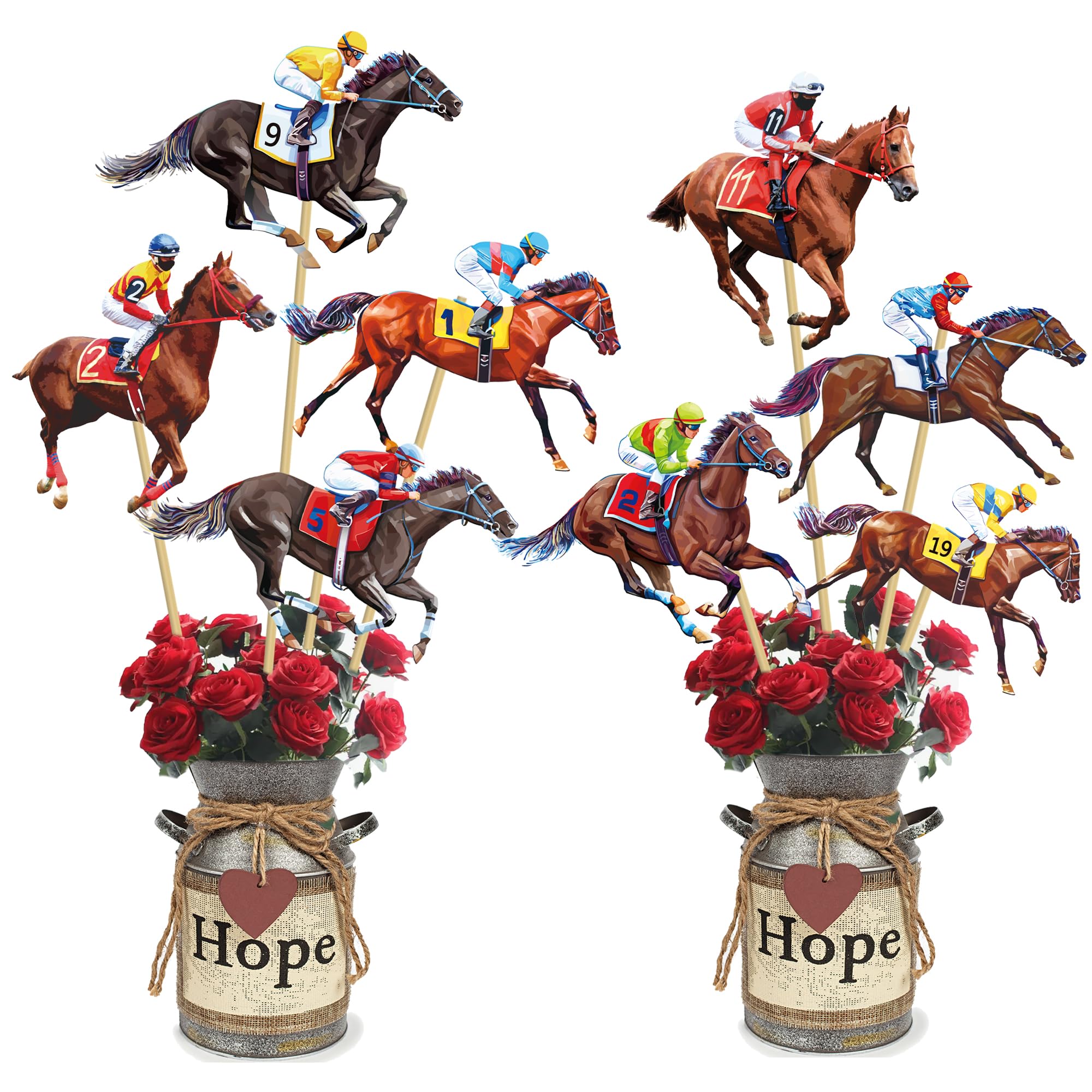 Amazon.com: Horse Racing Centerpiece Sticks 17 Pieces Horse Race Party ...