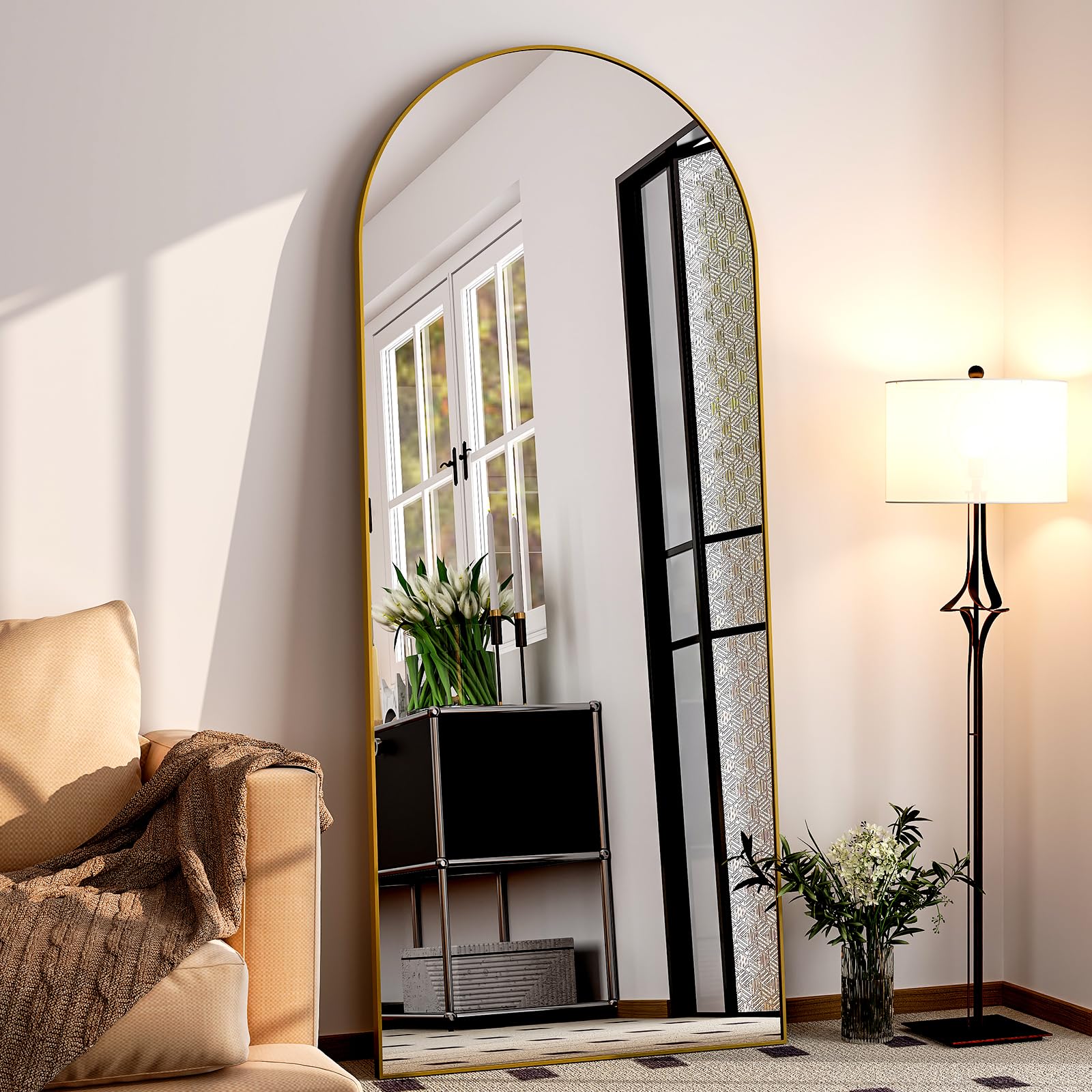 Amazon.com: Easly 71"x30" Extra Large Arched Full Length Mirror - Leaning Mirror Arch Wall ...