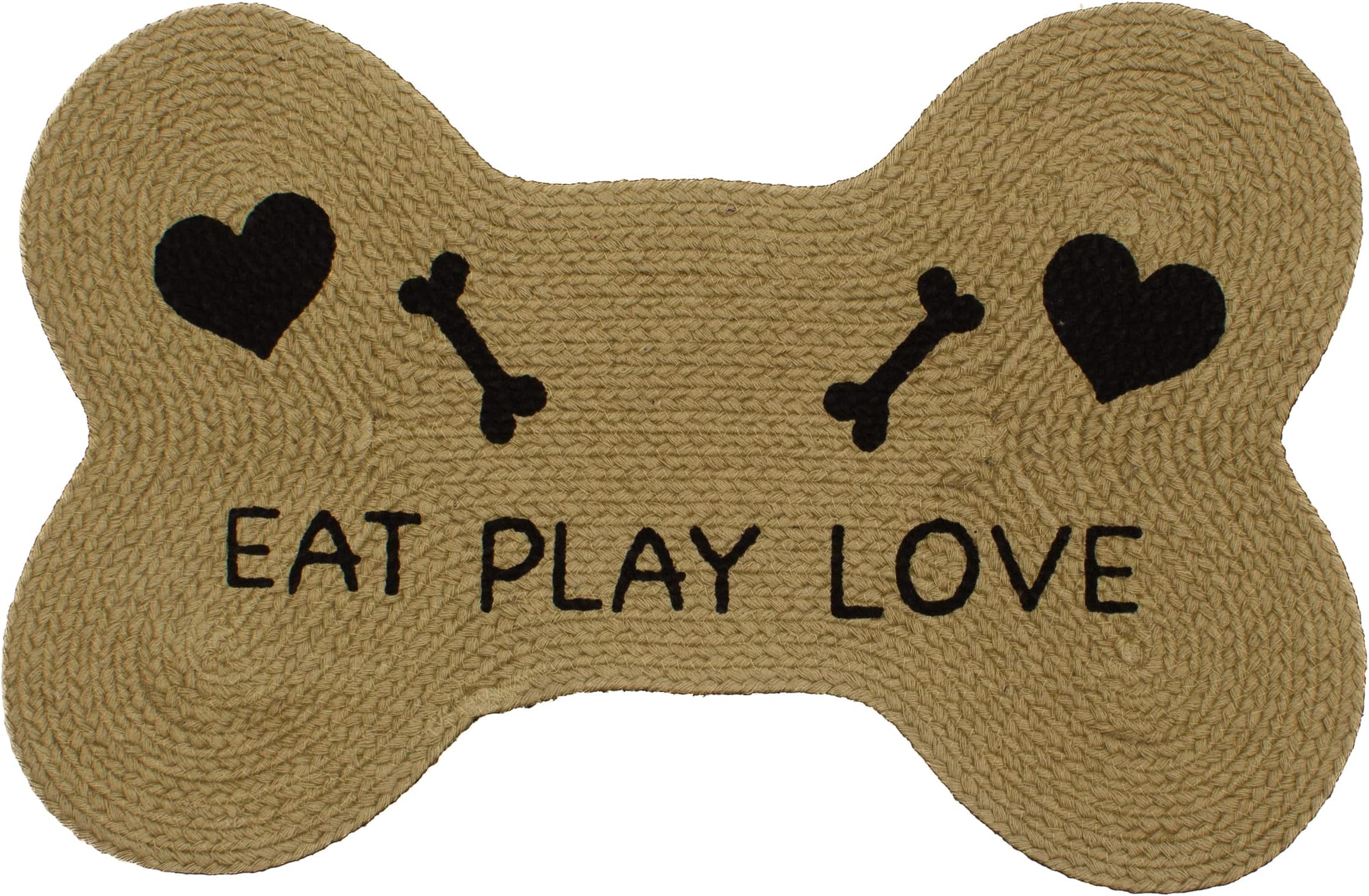 Amazon.com: Mud Pie Woof Coir Pet Bowl Mat, 13" dia : Pet Supplies