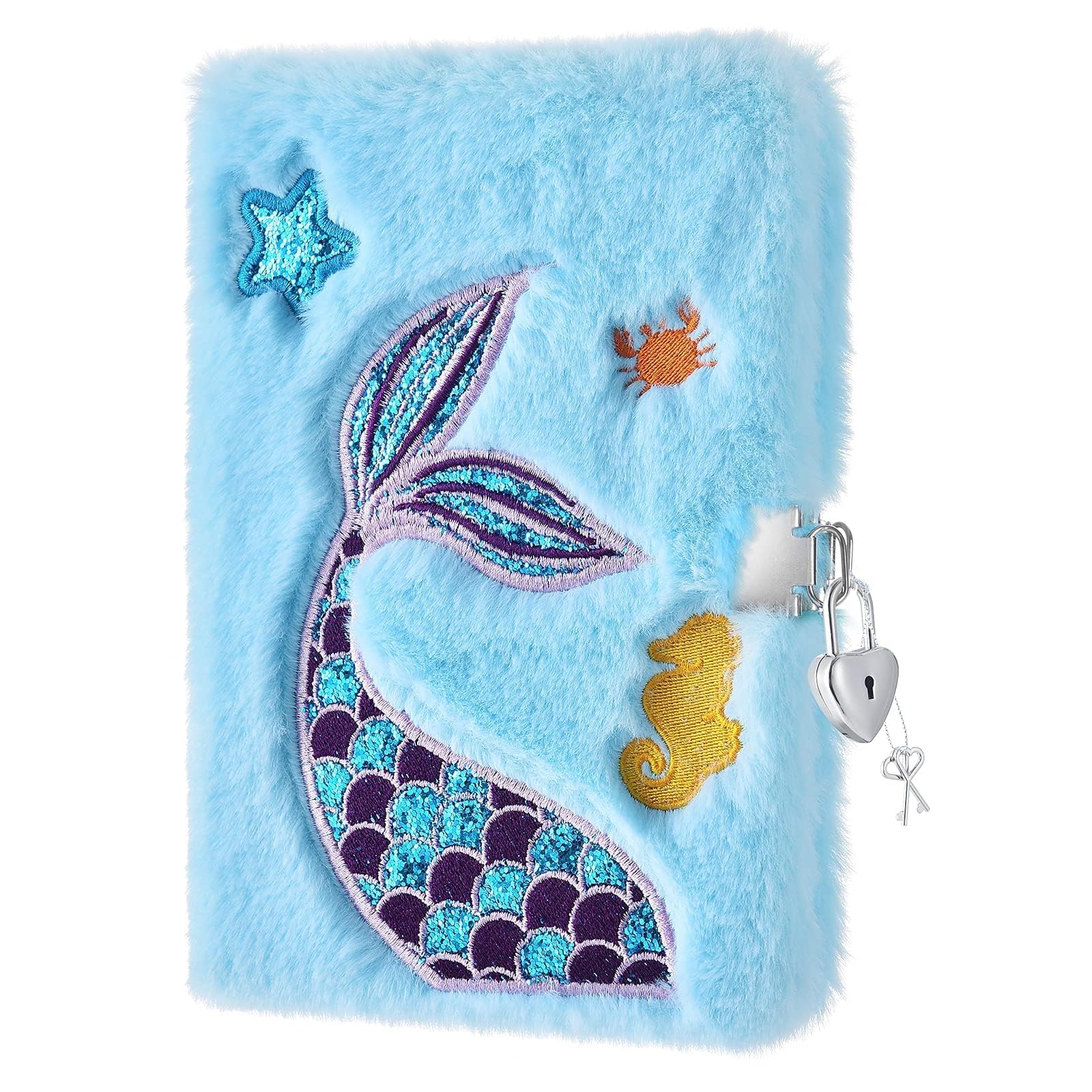 WERNNSAI Unicorn Plush Diary With Lock For Girls – Secret Journal ...