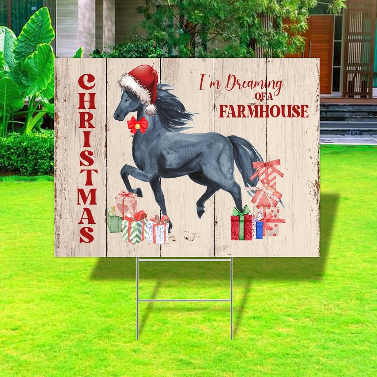 Amazon.com : Yard Signs I'm Dreaming Of Farmhouse Christmas Custom Yard ...