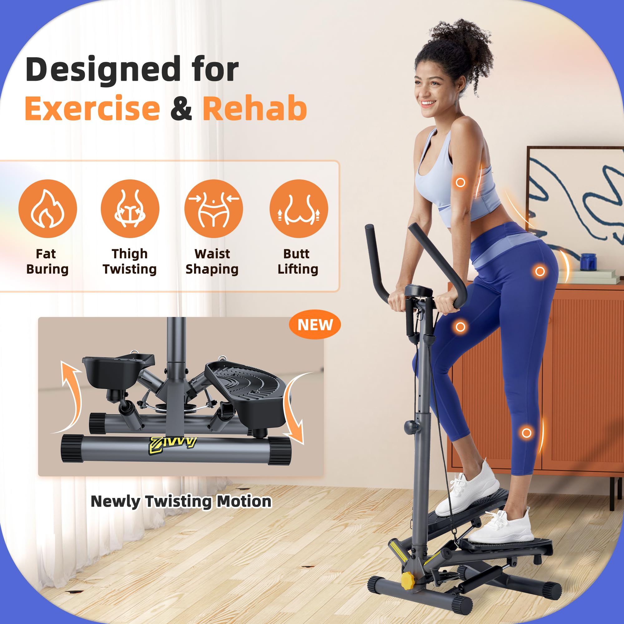 Quiet Hydraulic Stepper Stepper Machine With Resistance Bands - 300 Lb ...