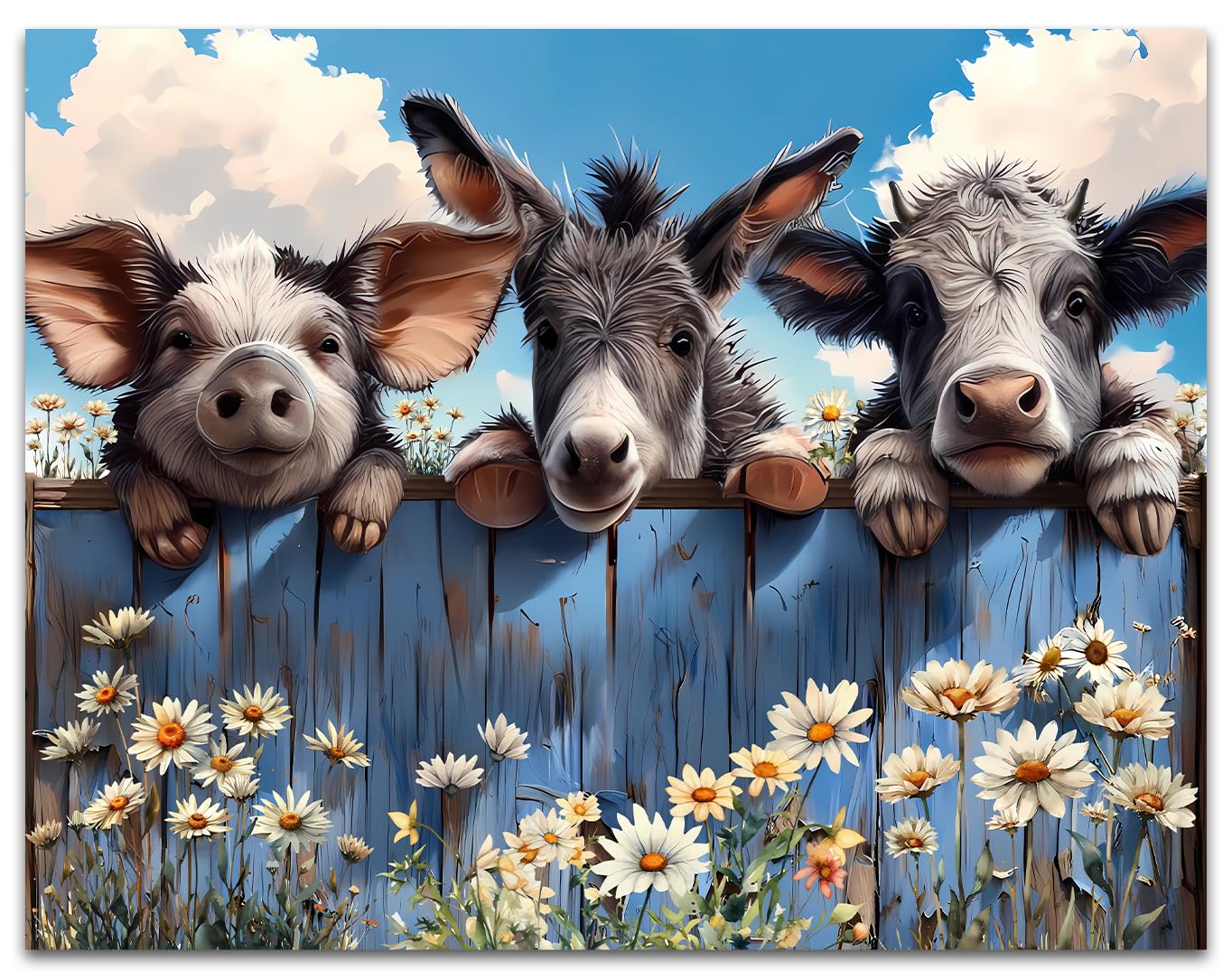 Animal Looking Over Fence Clip Art