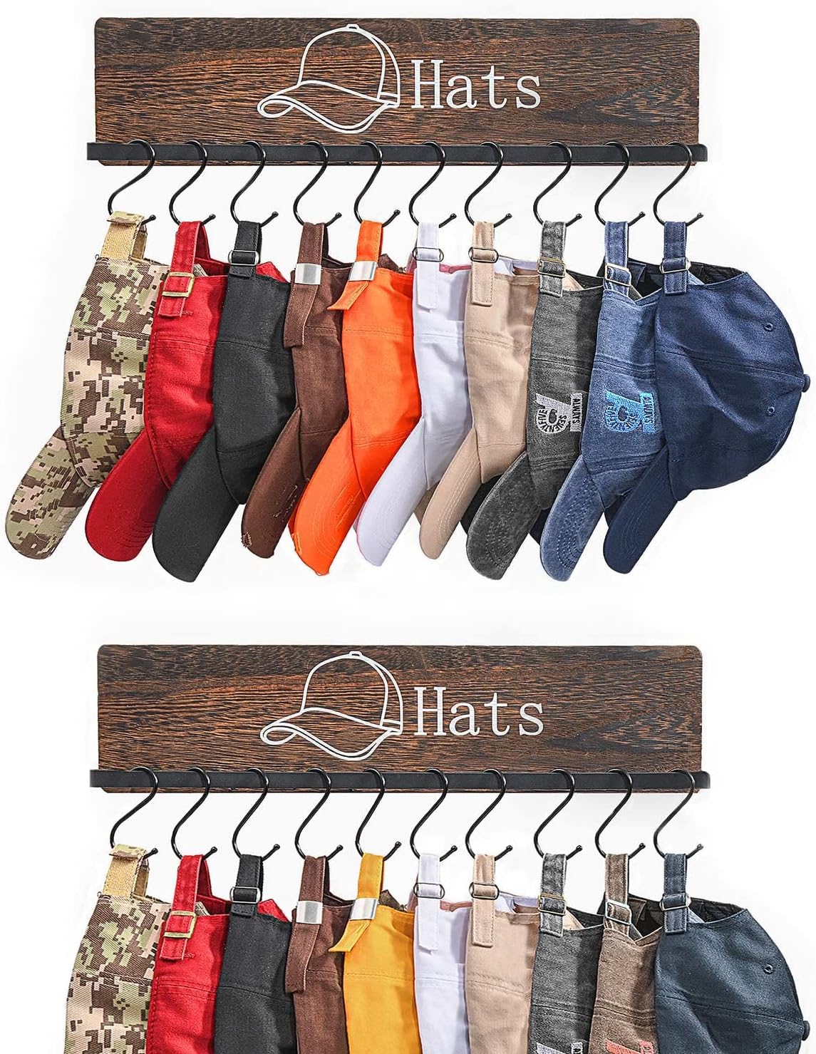 Amazon.com: SOEWIOU 3 Pcs Hat Rack for Baseball Caps, Wall Mounted ...