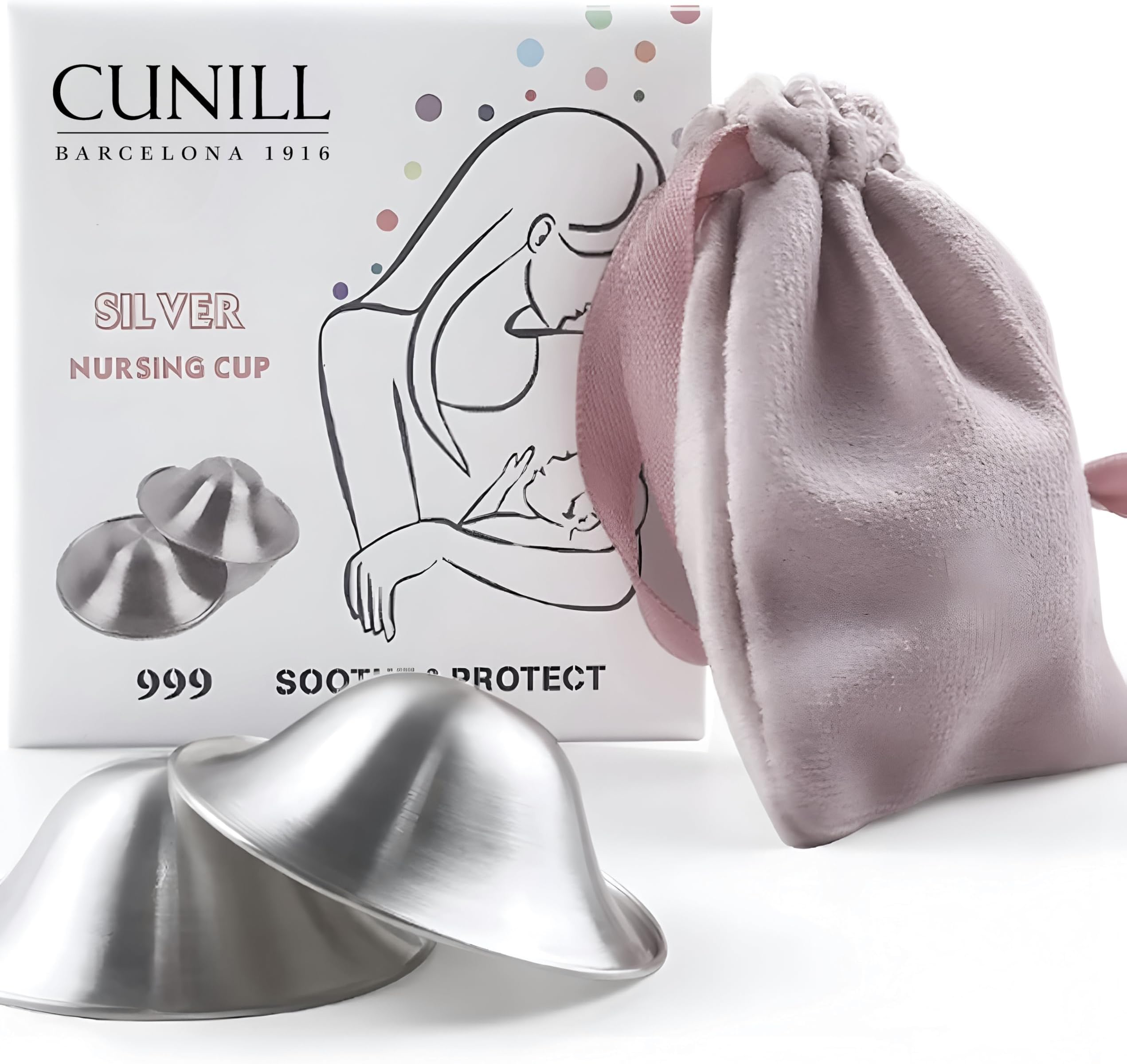 Amazon.com : CUNILL The Original Silver Nursing Cups - Nipple Shields ...
