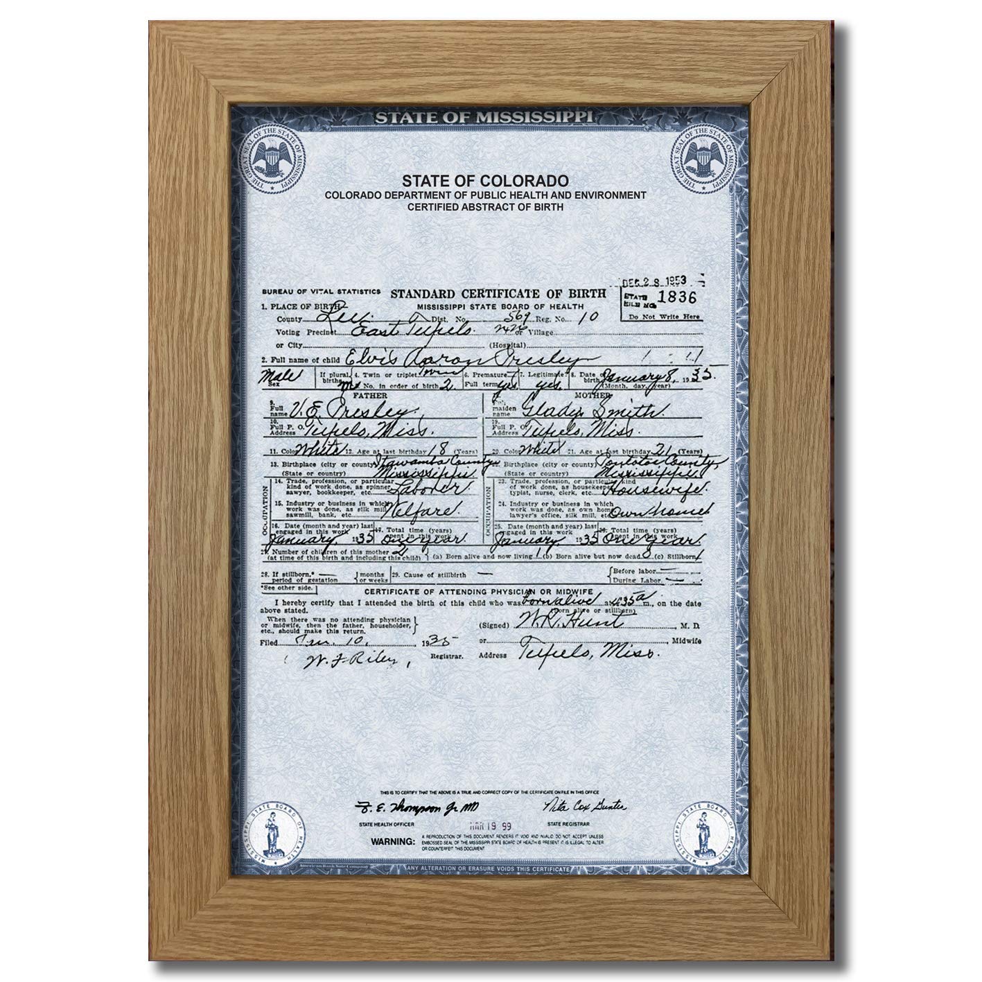 Elvis Presley Death Certificate