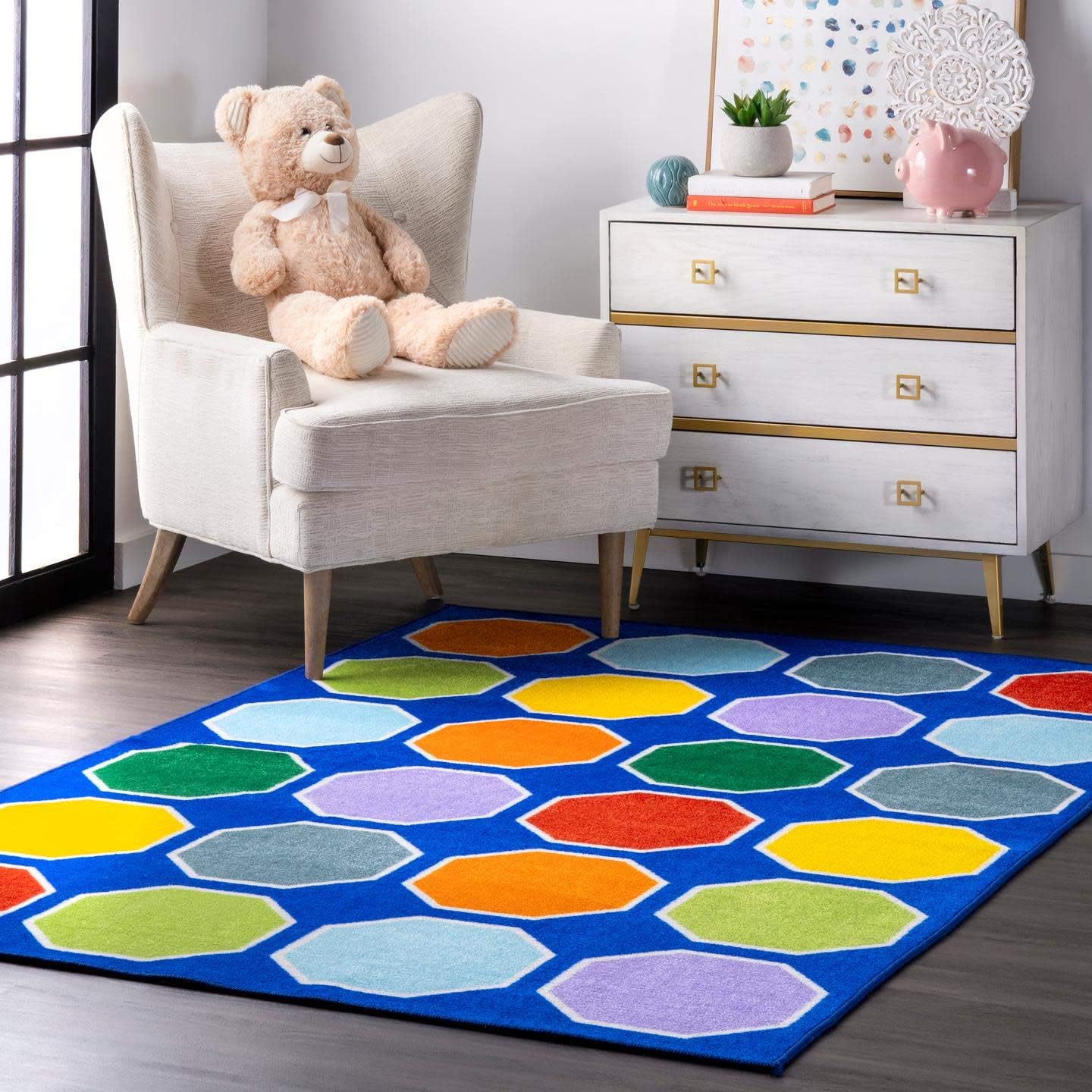 Amazon.com: Kids Carpet Color Spots Quarter Circle Corner Classroom Rug ...