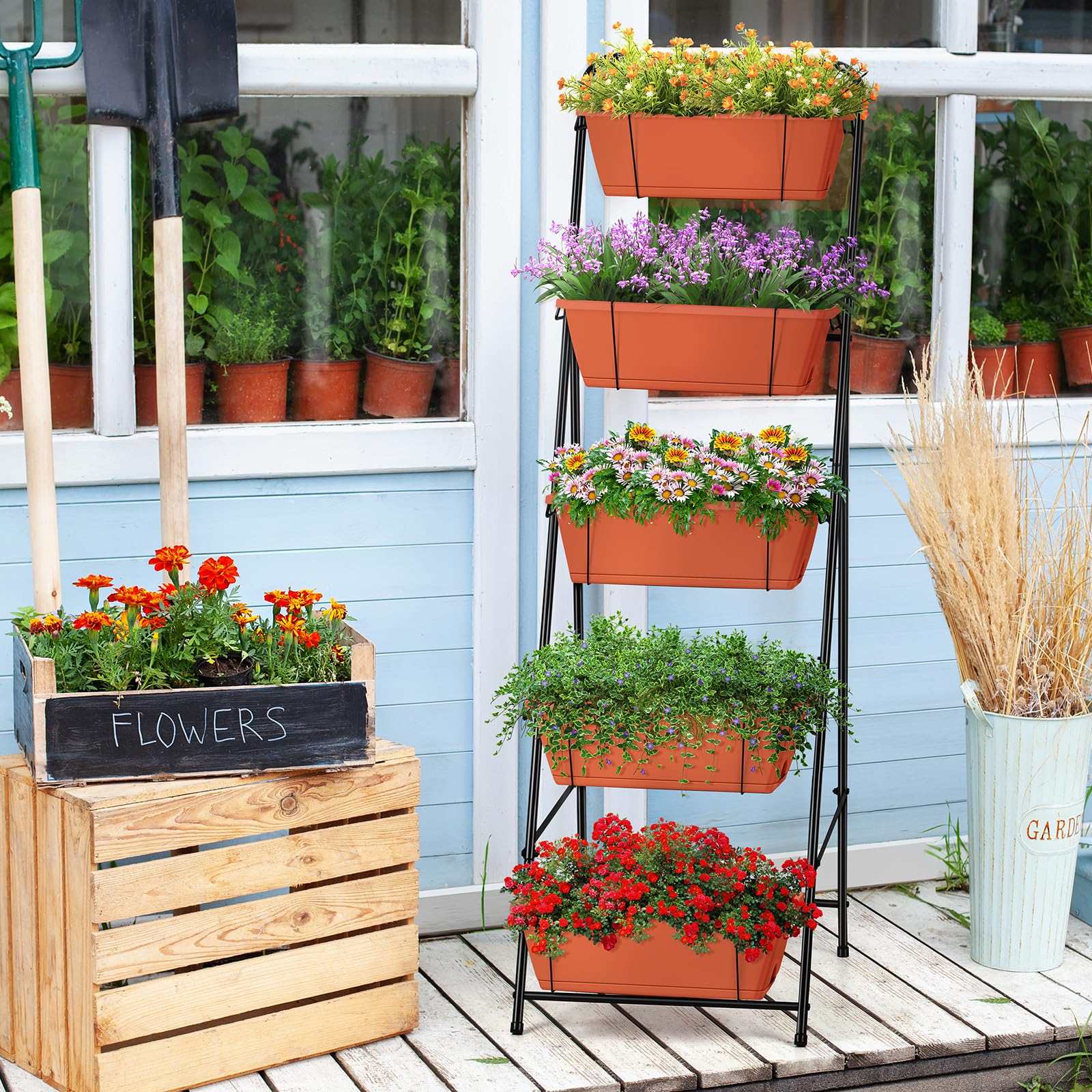 Snapklik.com : Vertical Garden Planter 5 Tiers Raised Garden Bed ...