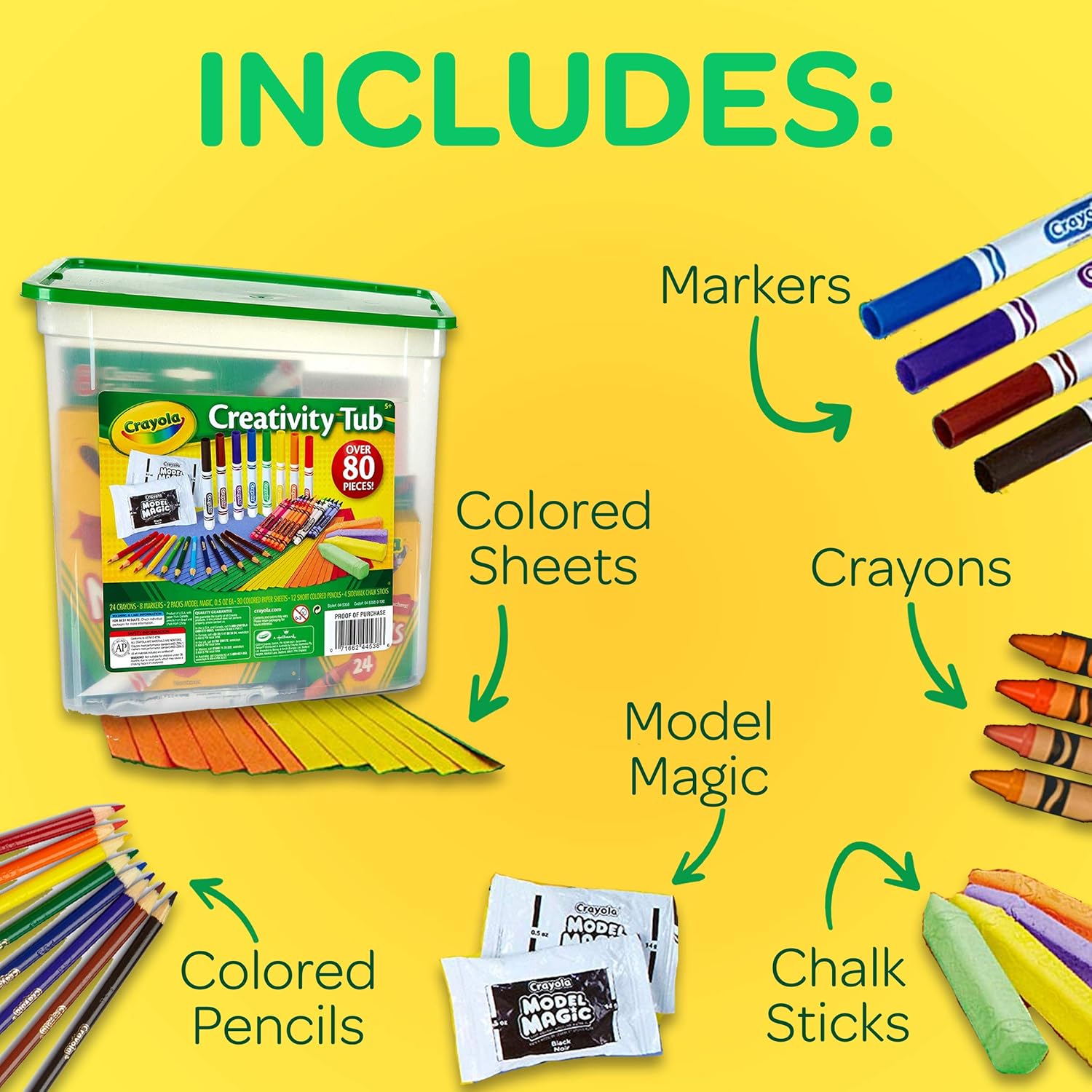 Amazon.com: Crayola Creativity Tub Art Set, Over 80 Art Tools, Gift for ...