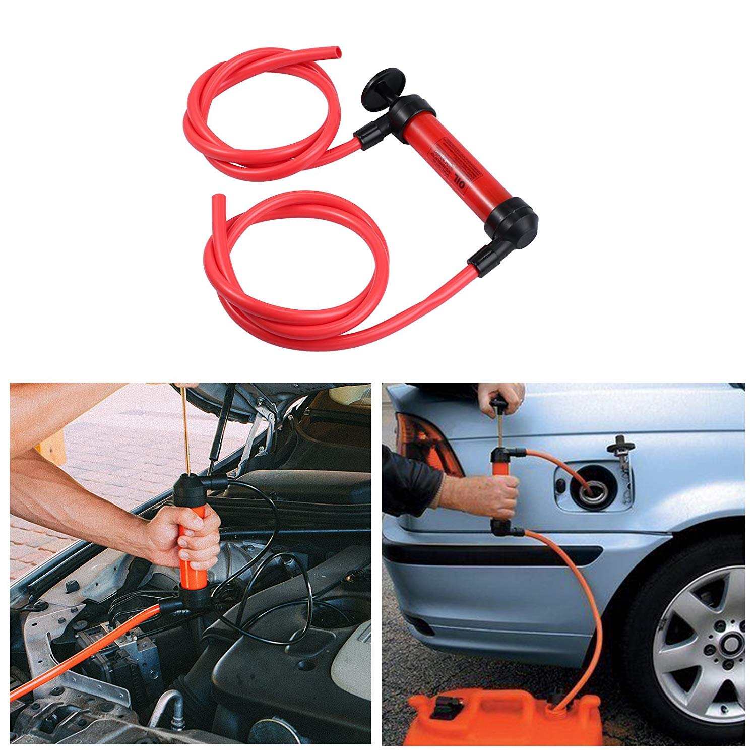 Manual Syphon Pump Kit, Multi Purpose Hand Sifon Water Siphon Transfer Kit for Oil Fuel Petrol ...