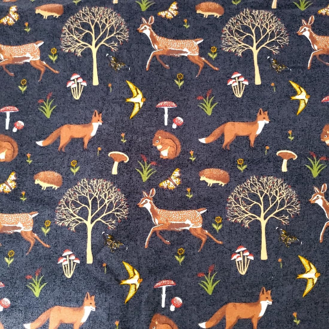 Amazon.com: Woodland Forest Theme Fat Quarter 100% Cotton Flannel Fabric