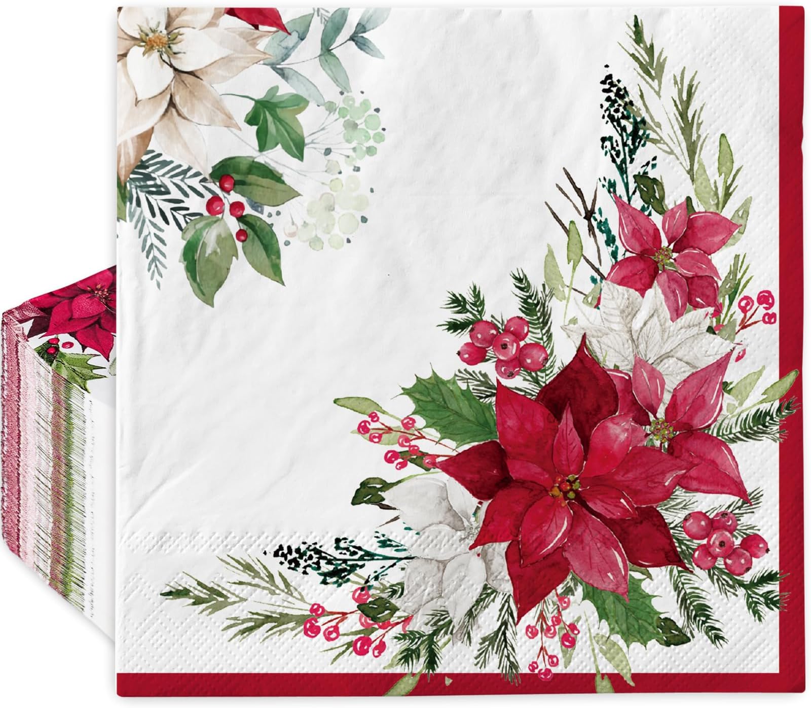 Amazon.com: AnyDesign 80 Pack Christmas Paper Napkins Disposable ...