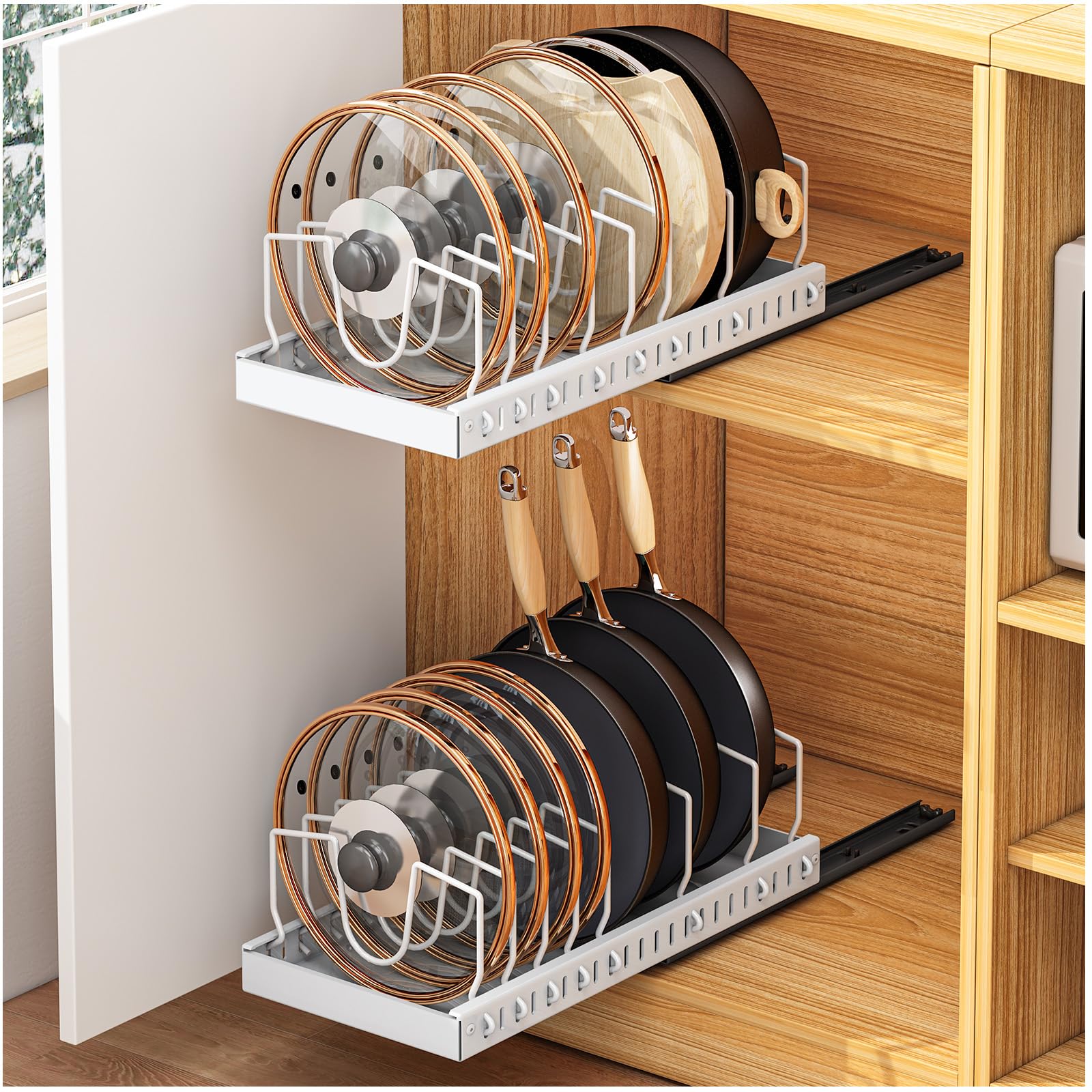 Amazon.com - Pots and Pans Organizer Under Cabinet, 2 Pack Pull Out ...