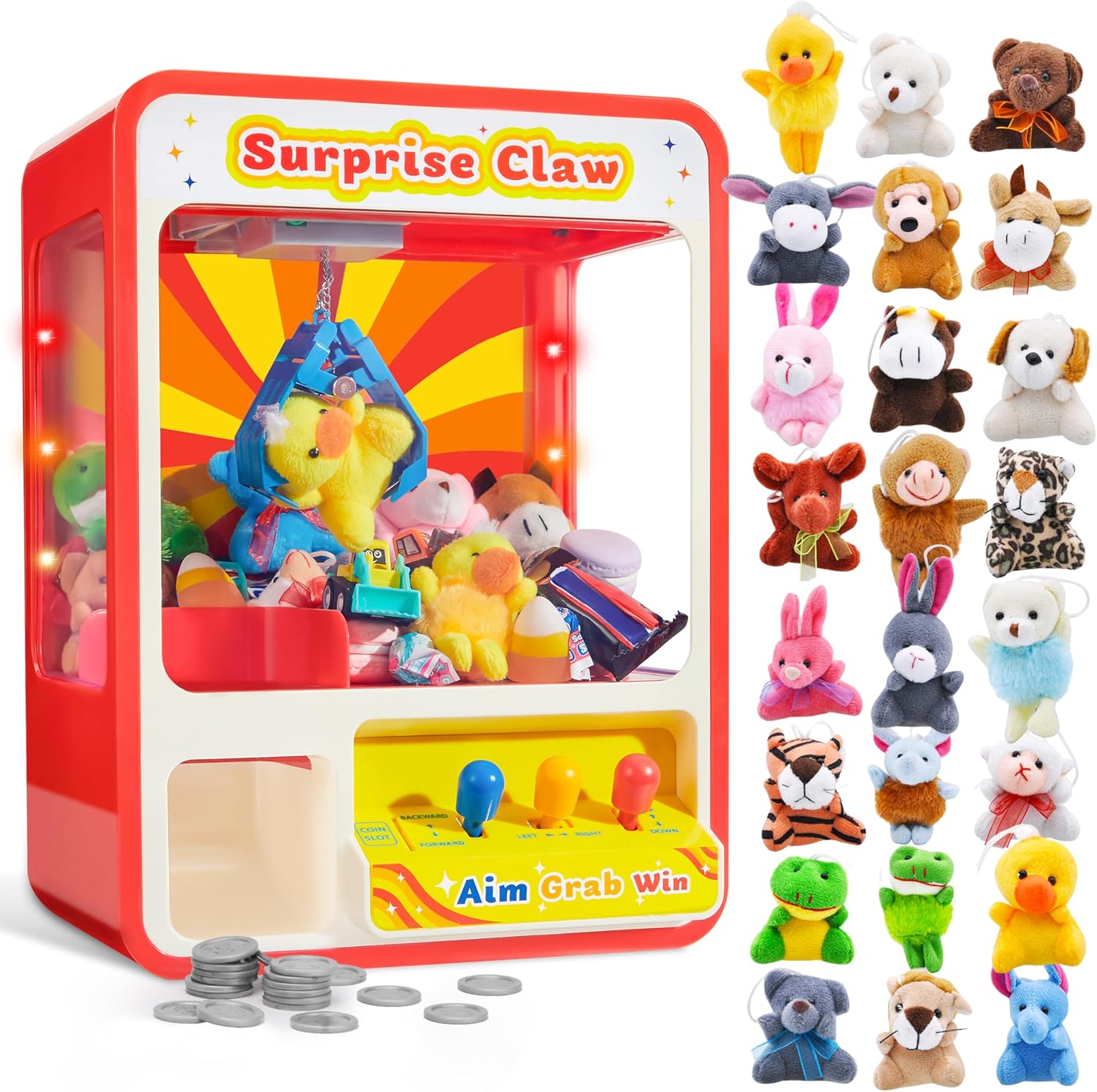 Amazon.com: JOYIN Claw Machine Arcade Toy with LED Light & Adjustable ...