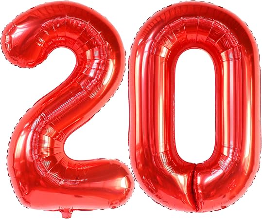 Amazon.com: KatchOn, Red 20 Balloon Number - Giant, 40 Inch | 20th ...