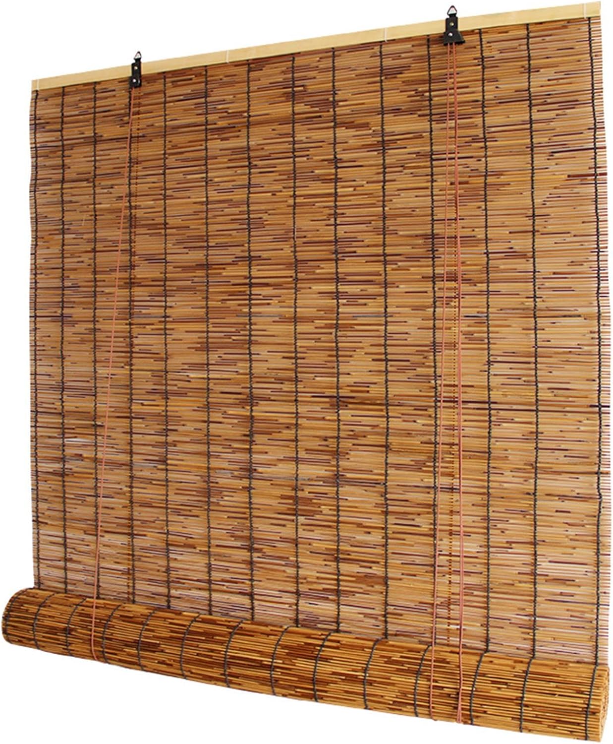 Amazon.com: Cocoa Windows Blinds Blackout Bamboo Roller Shades Outdoor ...